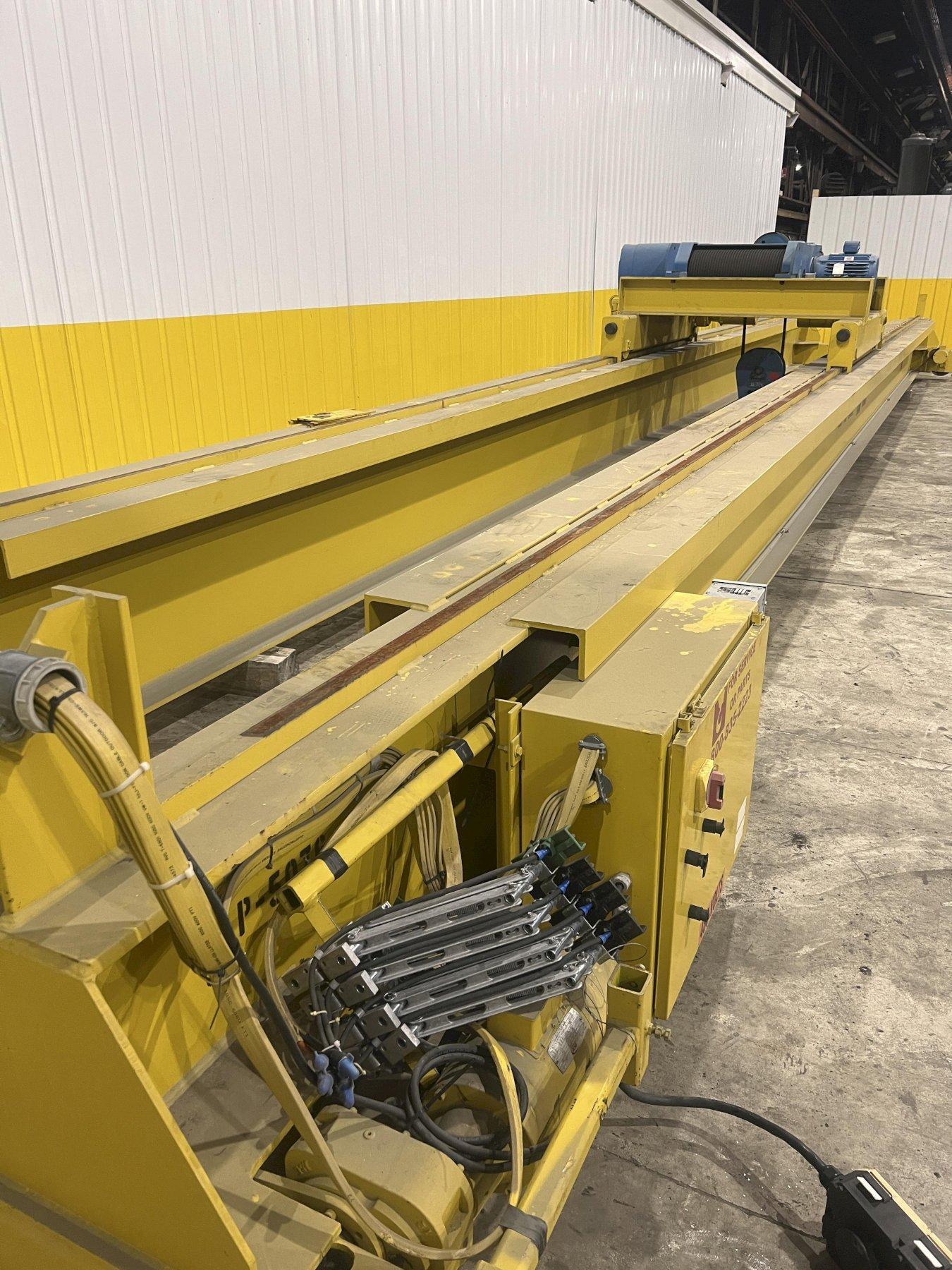 15 TON X 50′ PROSERV DOUBLE GIRDER OVERHEAD BRIDGE CRANE W/ SHAW-BOX ...