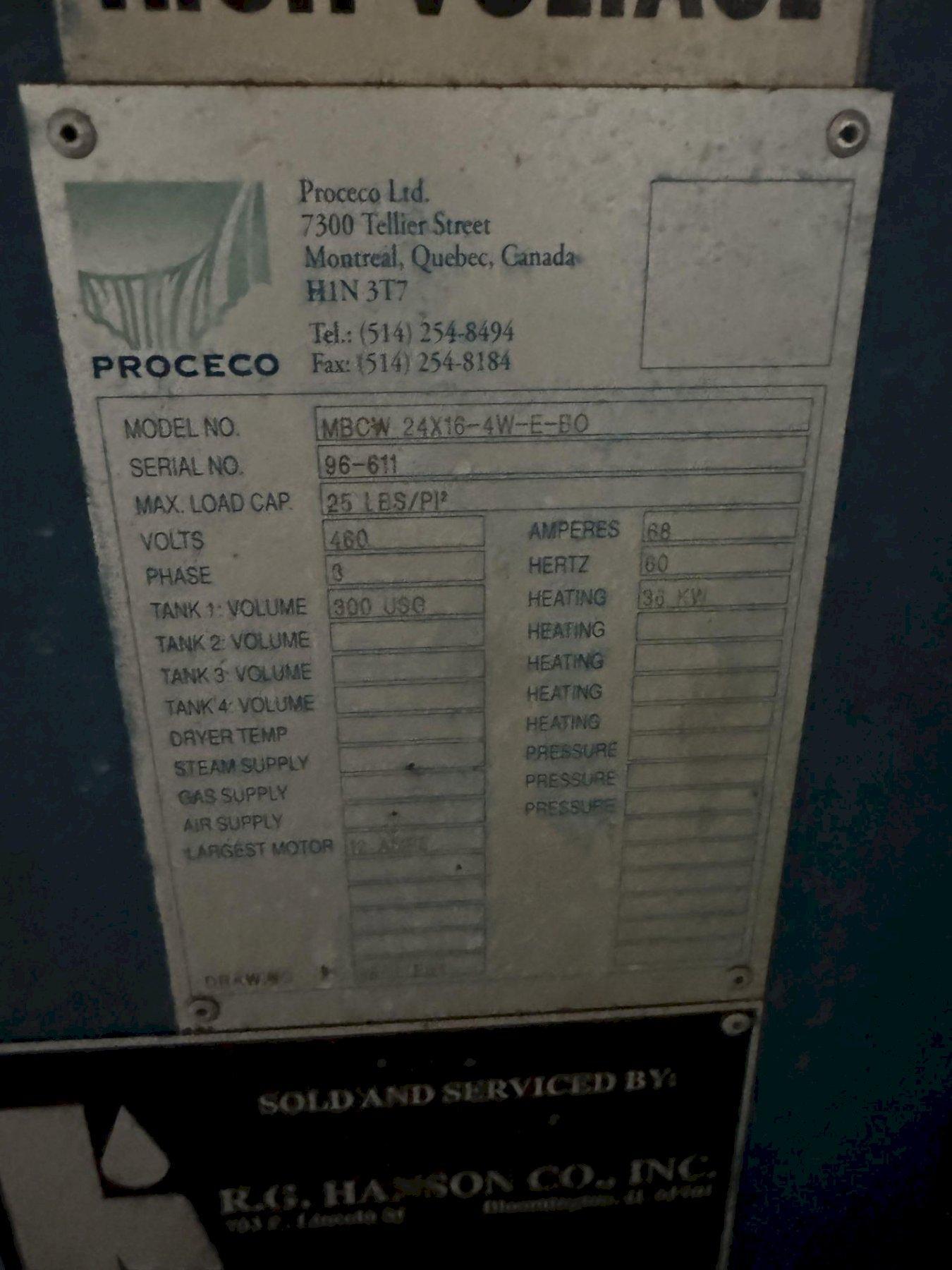 PROCECO MODEL MBCW24X160-4W-E-BO PARTS WASHER. STOCK # 0366624. | G ...