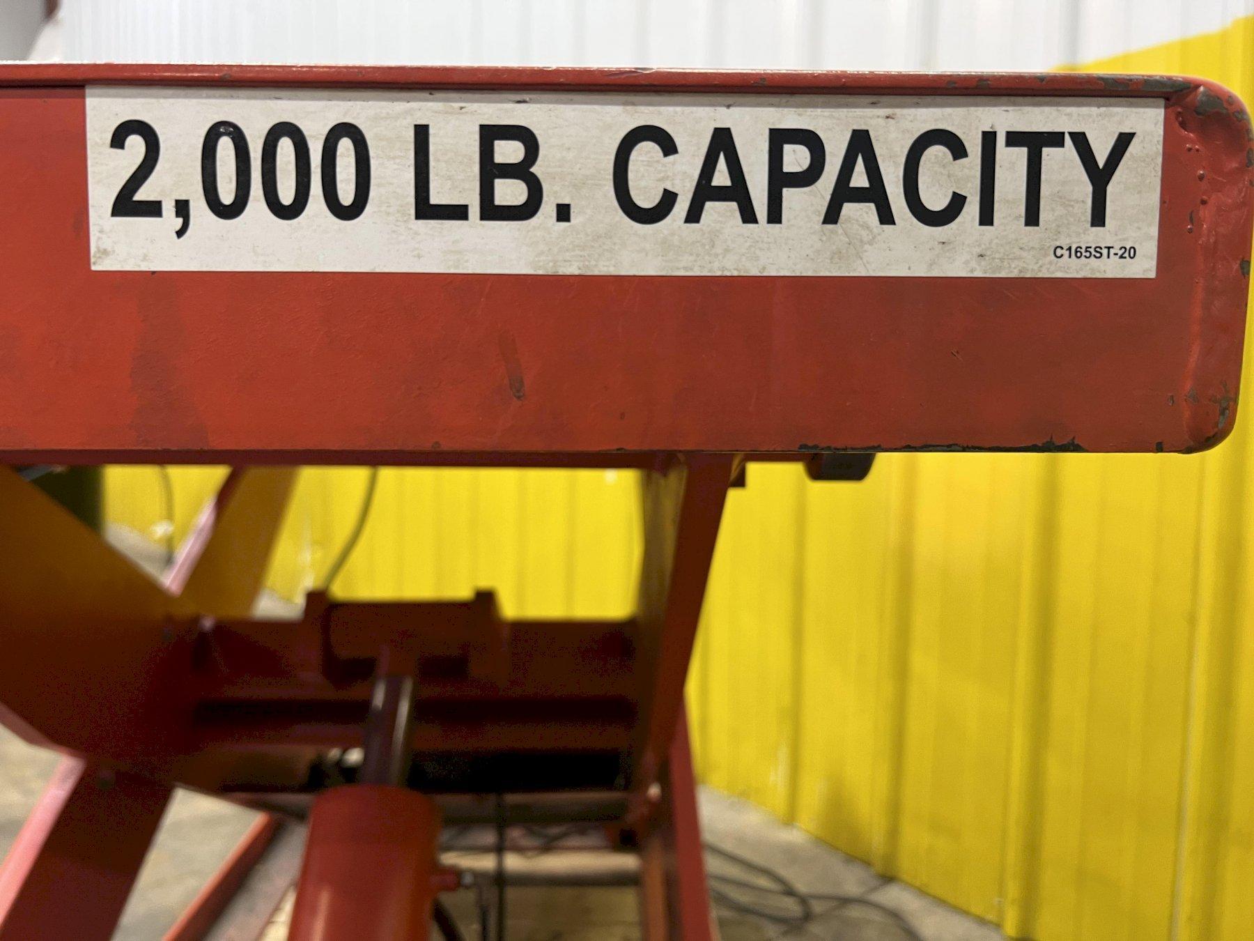 2000 LB PRESTO MODEL #XL36-20 HYDRAULIC LIFT TABLE, 110 VOLT: TOCK 16460