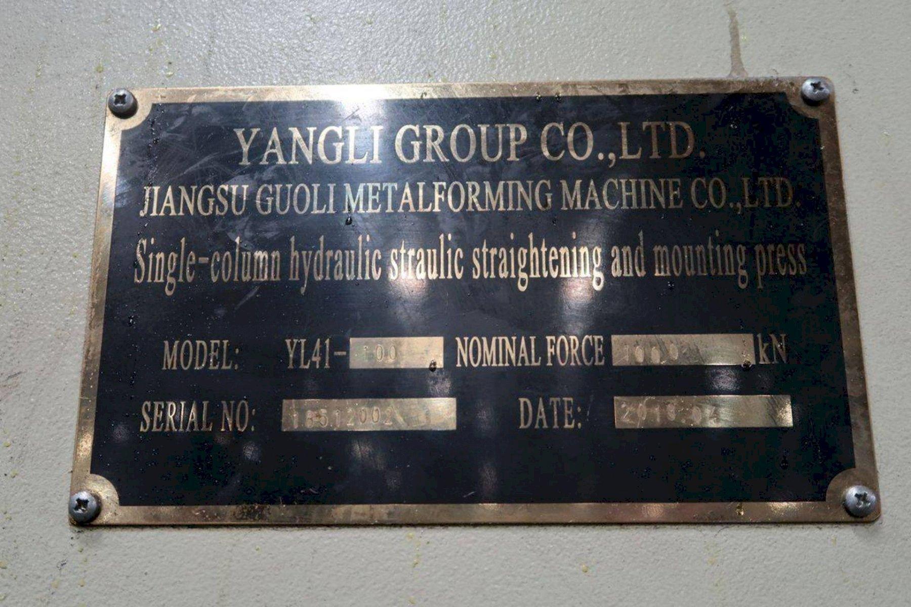 100 TON GAP FRAME YANGLI HYDRAULIC PRESS 2018 | D&D Industries, Inc.
