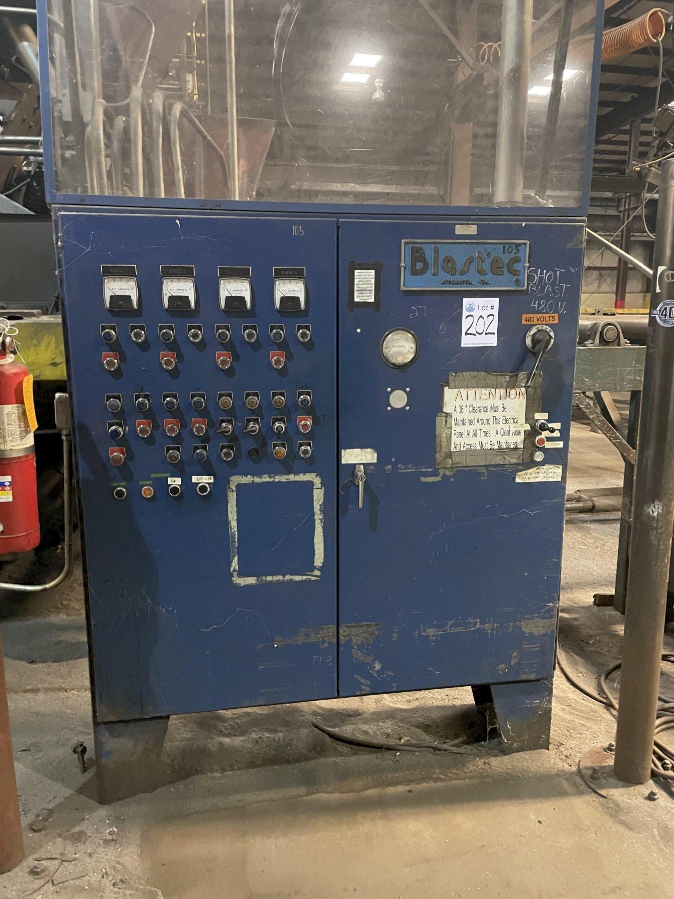 72″ X 5″ BLASTEC 4-WHEEL TOP & BOTTOM PASS THRU CONVEYOR SHOT BLAST ...