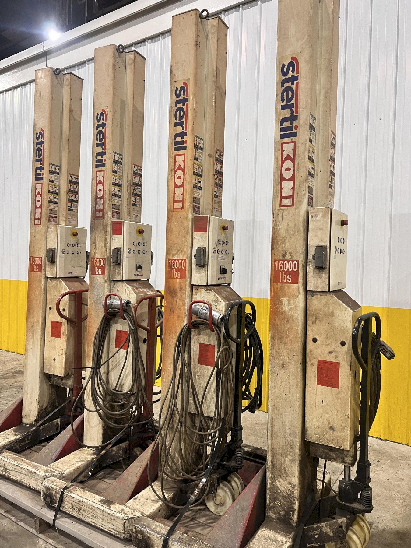 (4) 16,000 LBS STERTIL-KONI MODEL ST-1072 HEAVY DUTY MOBILE COLUMN LIFT ...