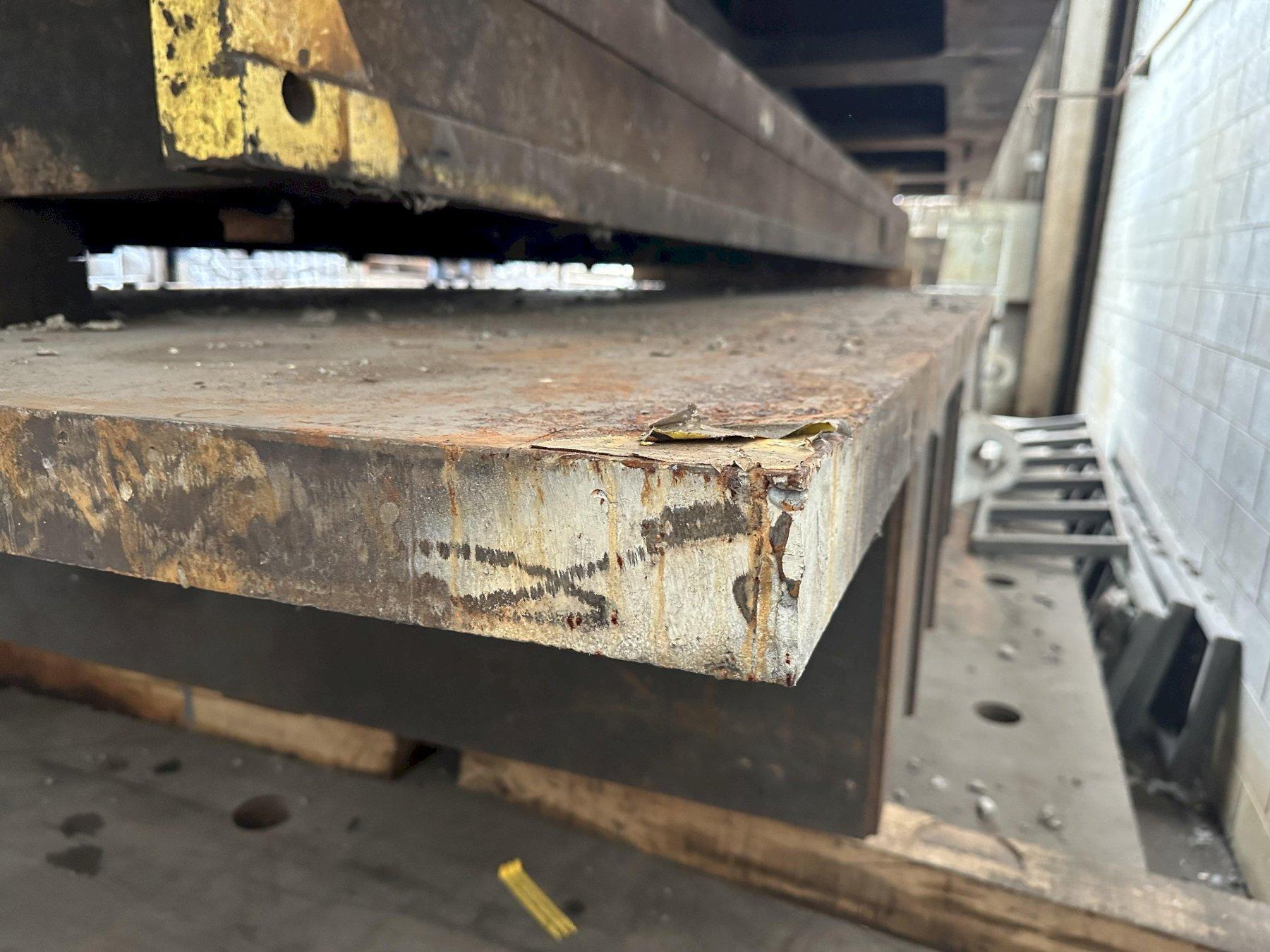 97″ X 241″ STEEL LAYOUT TABLE WITH 3″ PLATE TOP: STOCK 11833