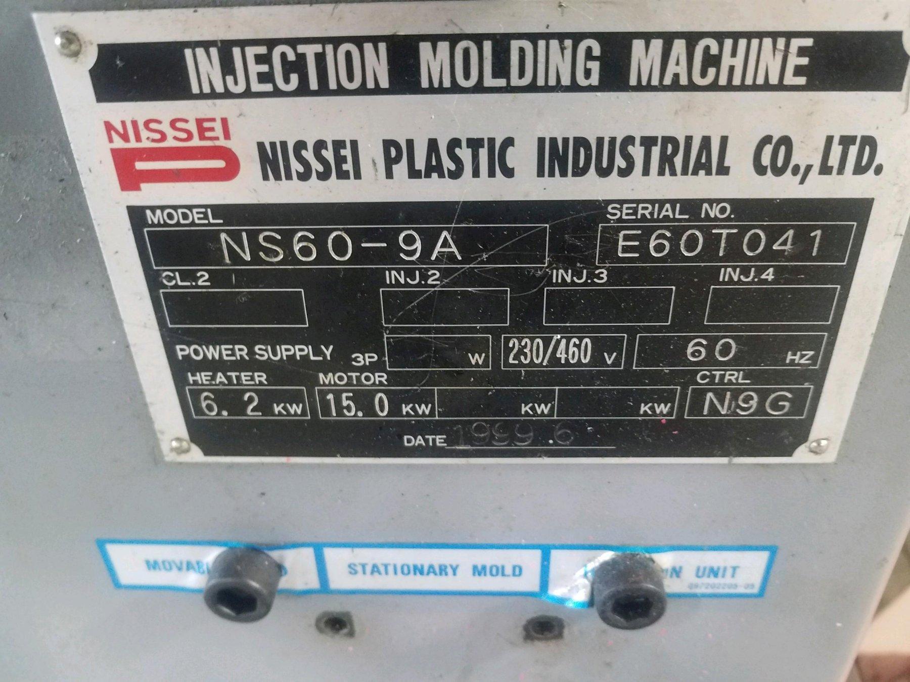 Nissei NS60-9A Used Injection Molding Machine, 70 Ton, 2.19 oz., Yr ...
