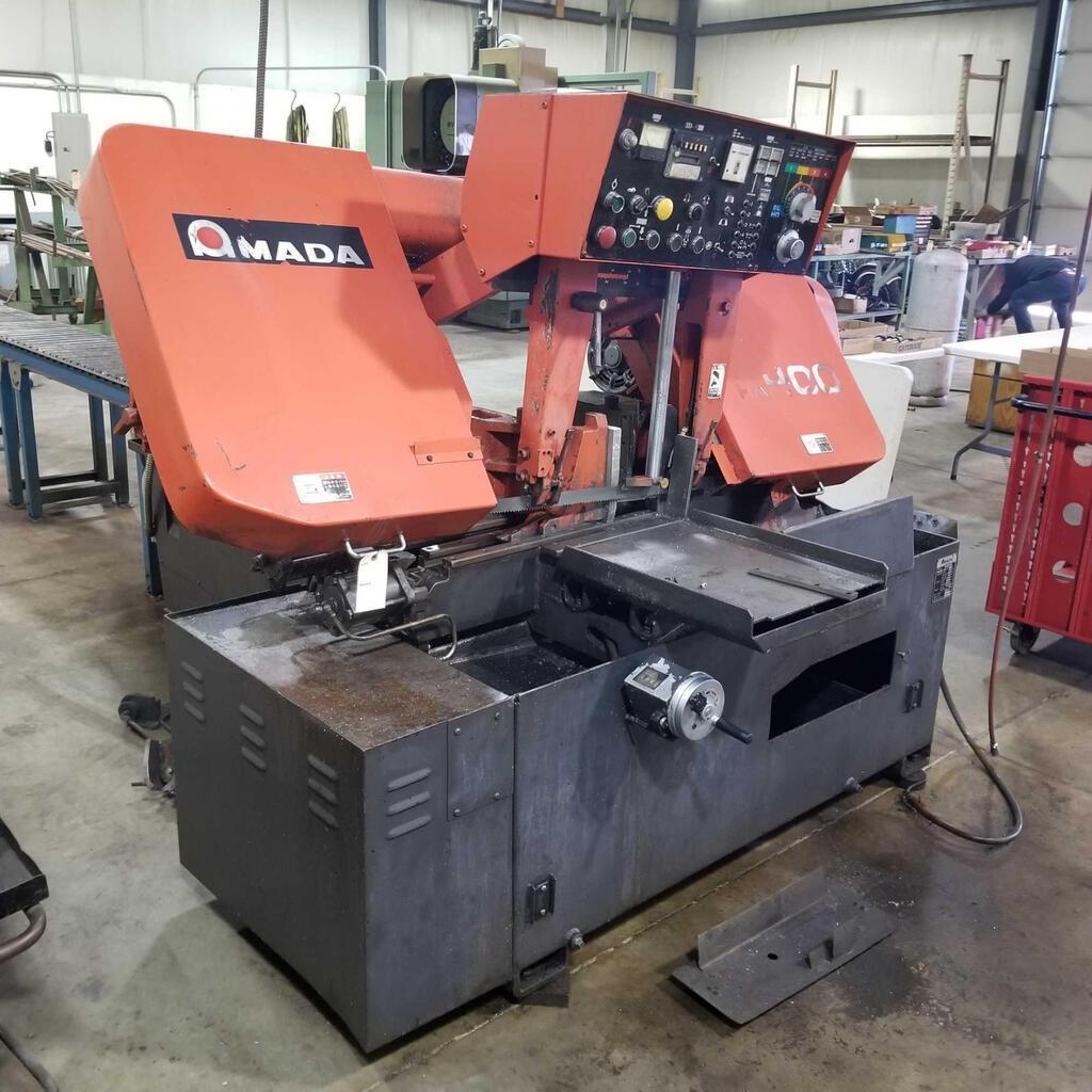 AMADA H-400 PROGRAMABLE POWER SAW W/ROLLING RACK: STOCK #12530