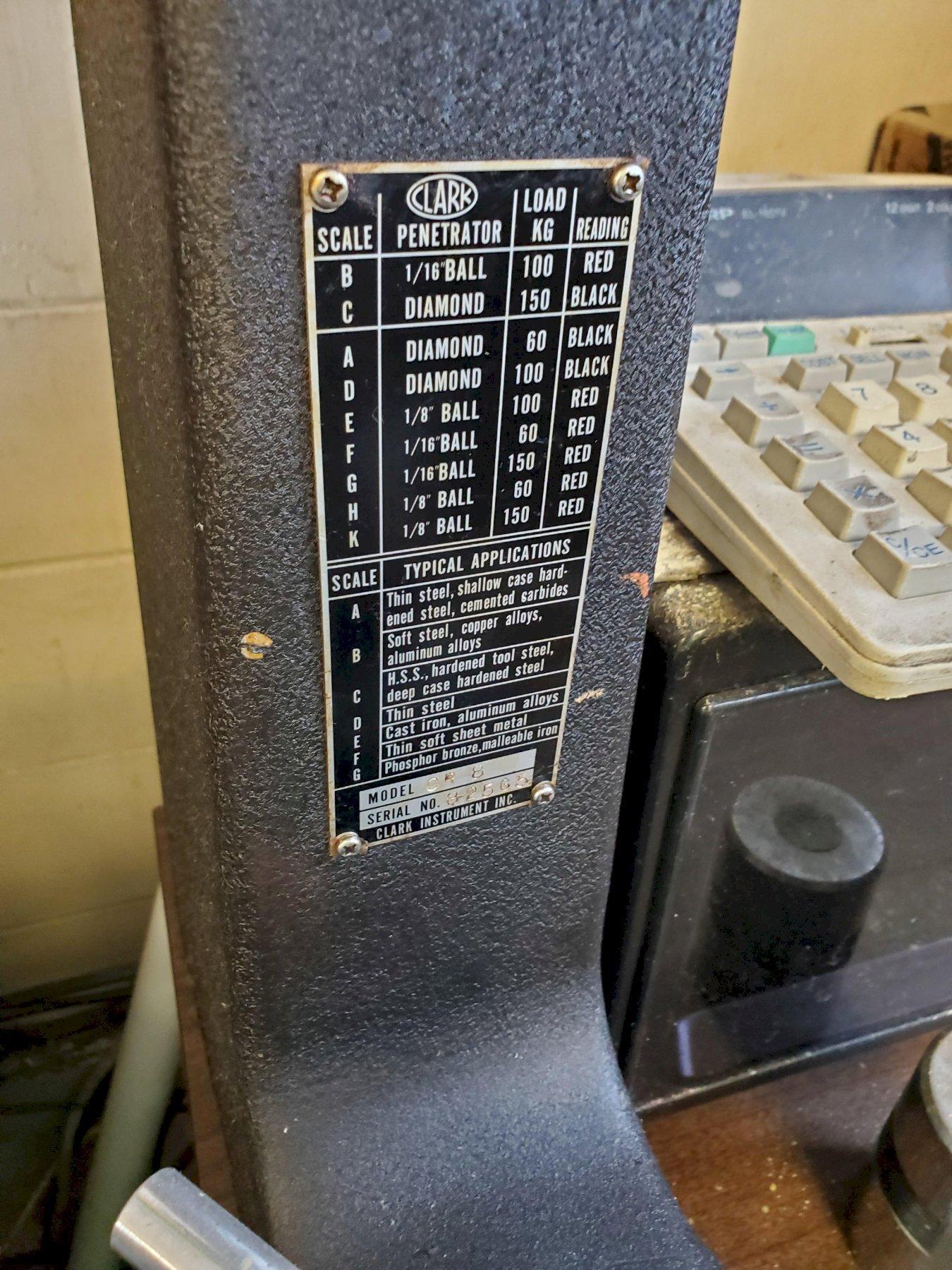 CLARK MODEL CR8 HARDNESS TESTER. STOCK #0849422. | G-2000 Inc.