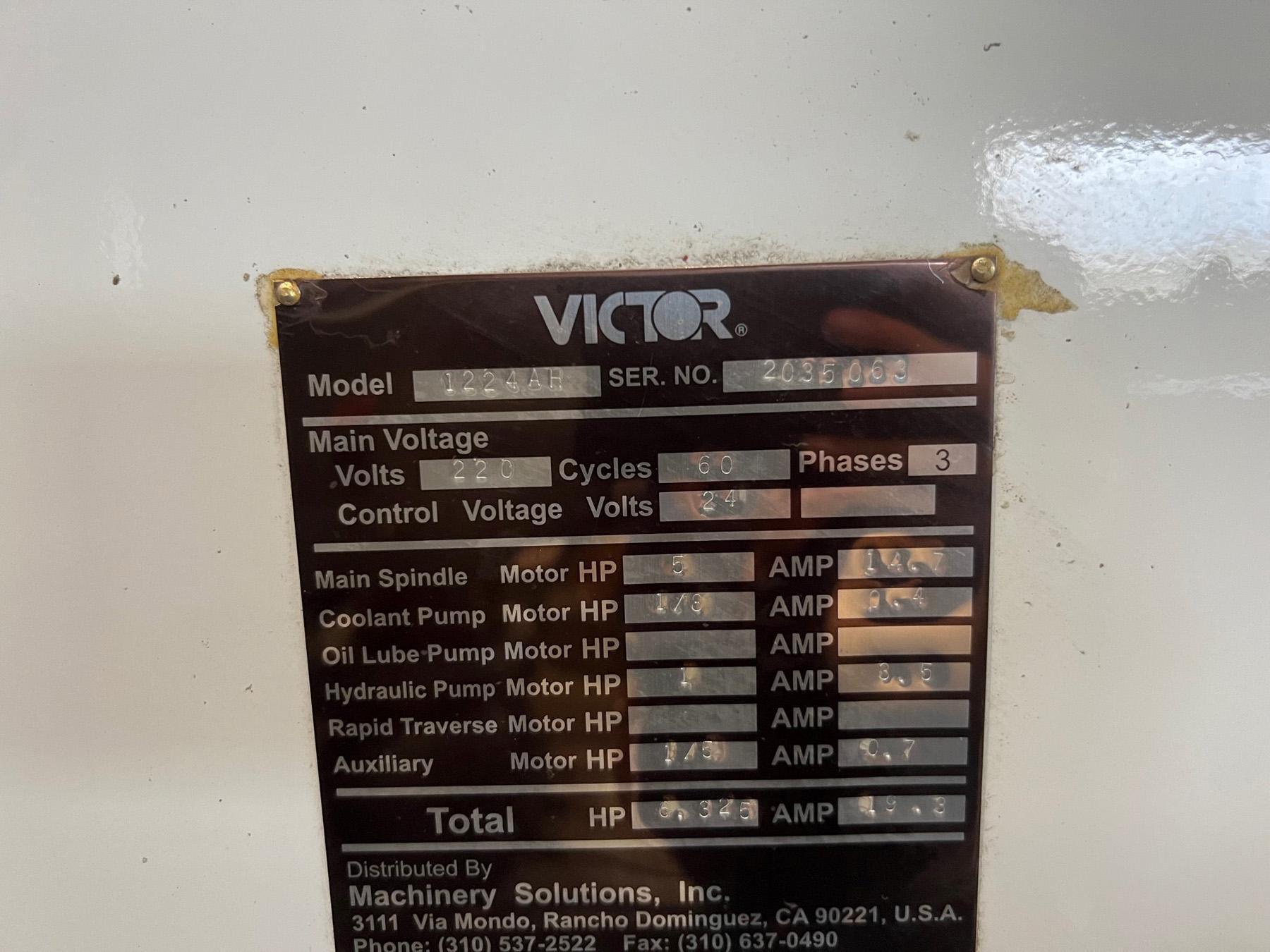 Unused, New 2020, Victor Model PFG-1224AH Reciprocating Table Hydraulic ...