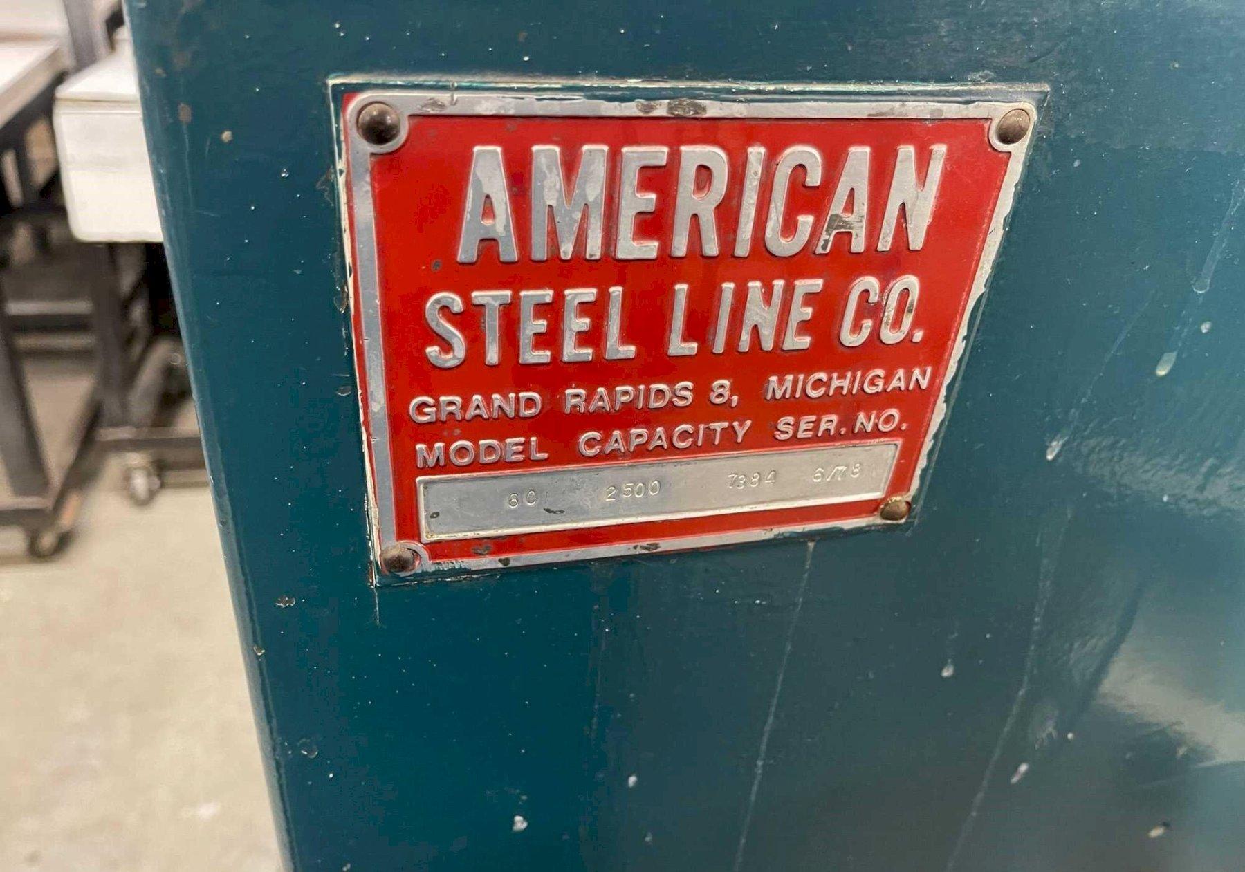 2,500 LB AMERICAN STEEL LINE MODEL 60 UNCOILER W/ DUAL 34″ ROLLER AND ...