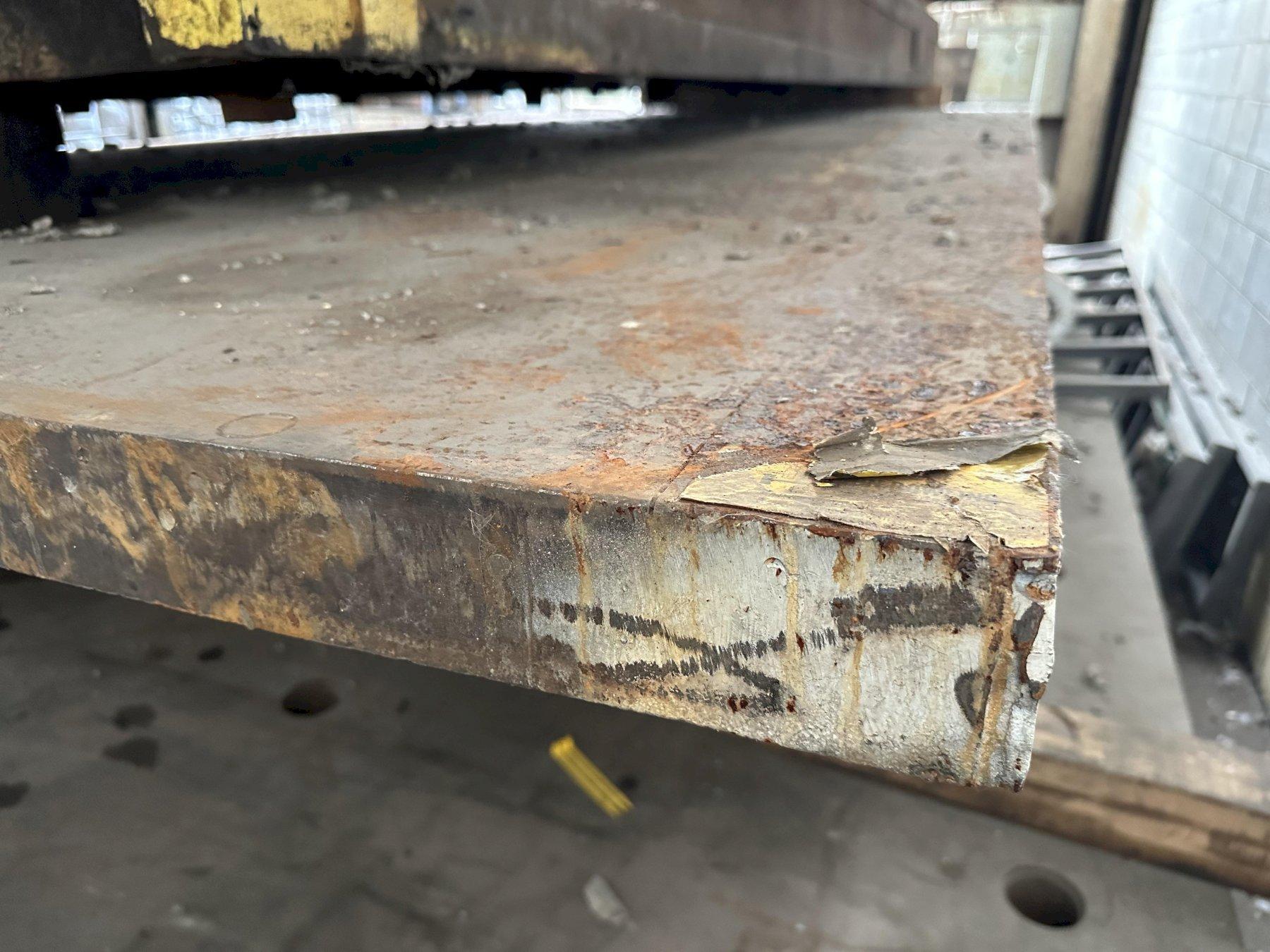 97″ X 241″ STEEL LAYOUT TABLE WITH 3″ PLATE TOP: STOCK 11833