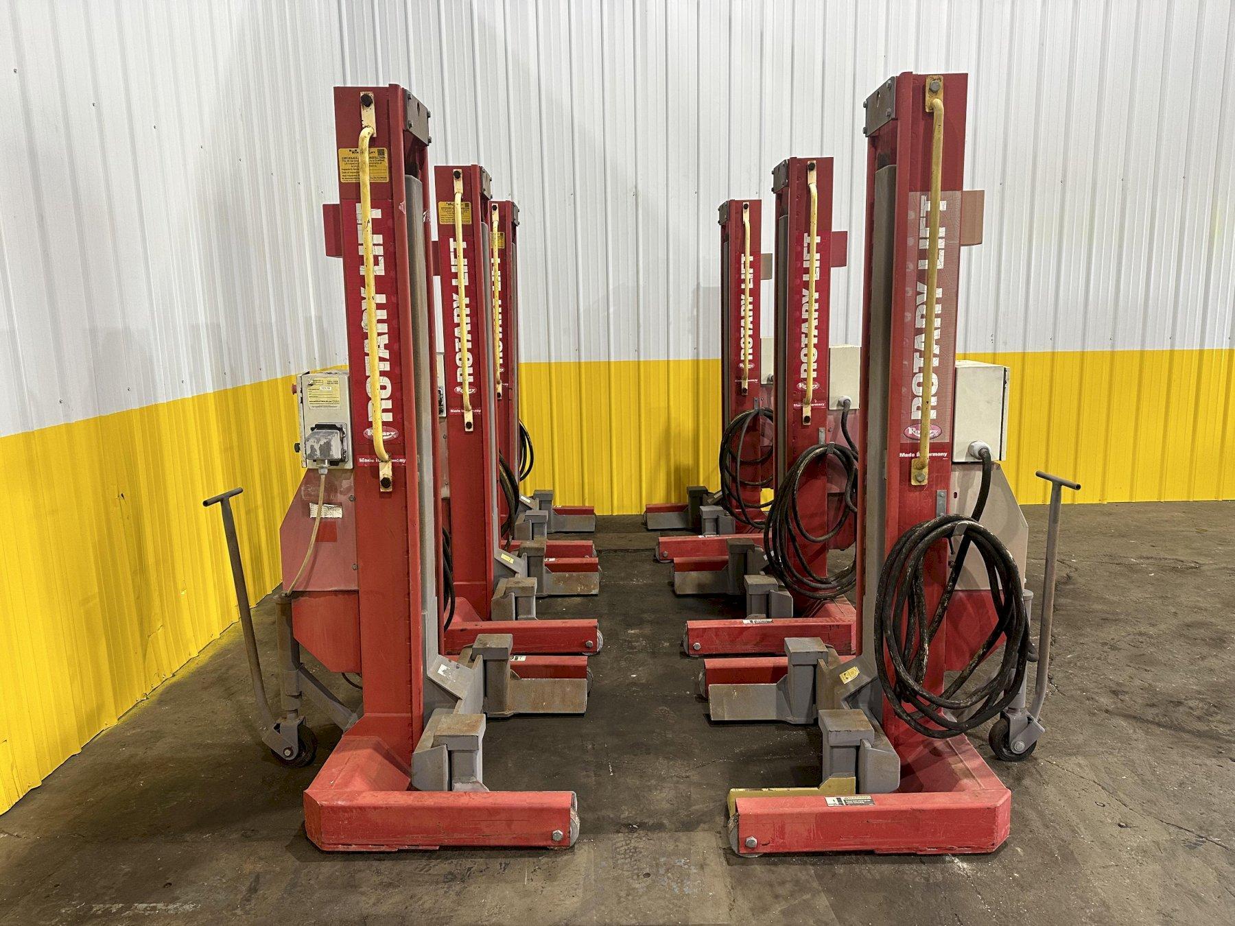 (6) 15,000 LBS ROTARY MODEL H415-100 HEAVY DUTY MOBILE COLUMN LIFT ...