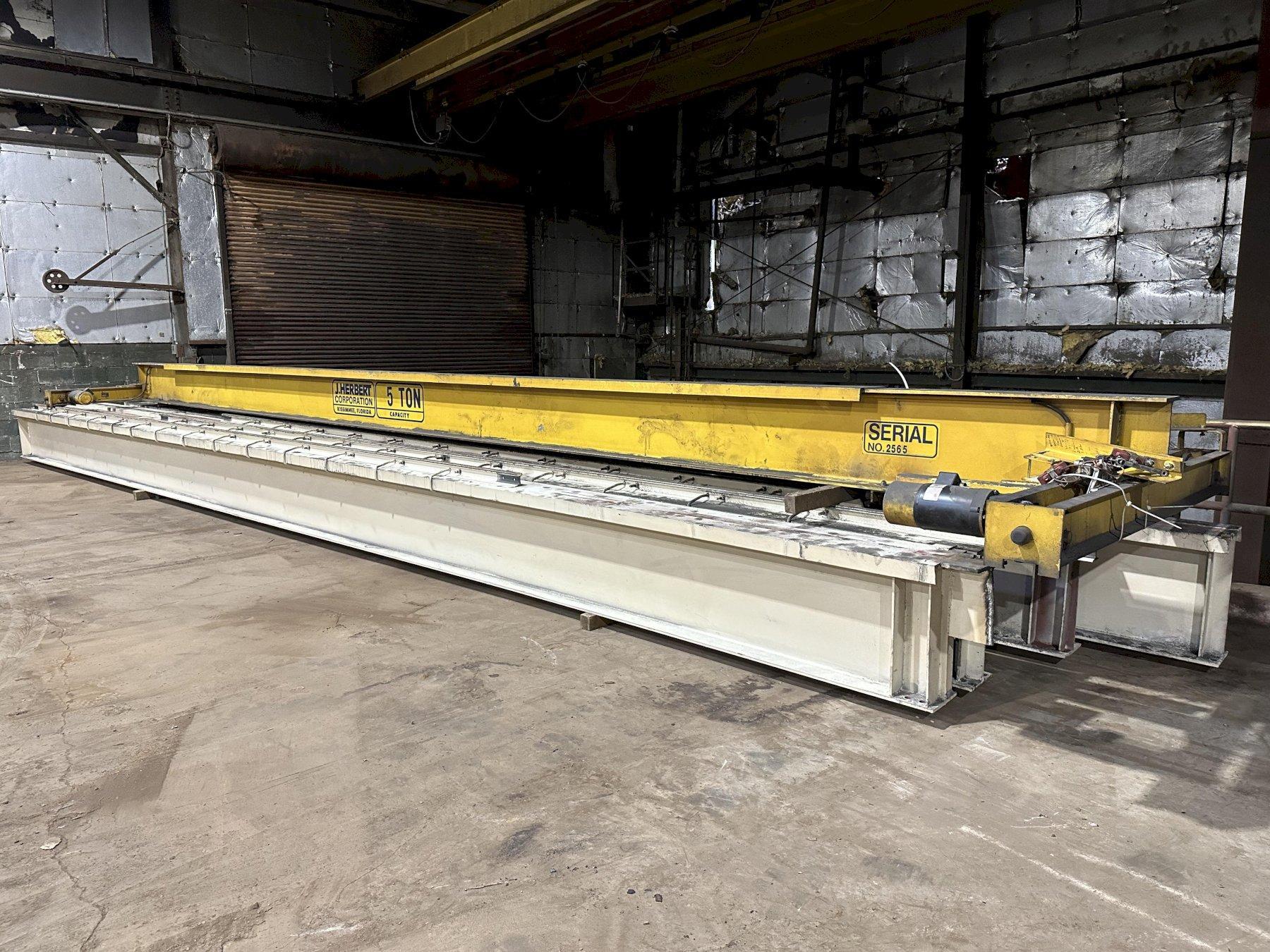 5-TON X 38′ SHAW BOX OVERHEAD BRIDGE CRANE W/ REMOTE PENDANT CONTROL ...