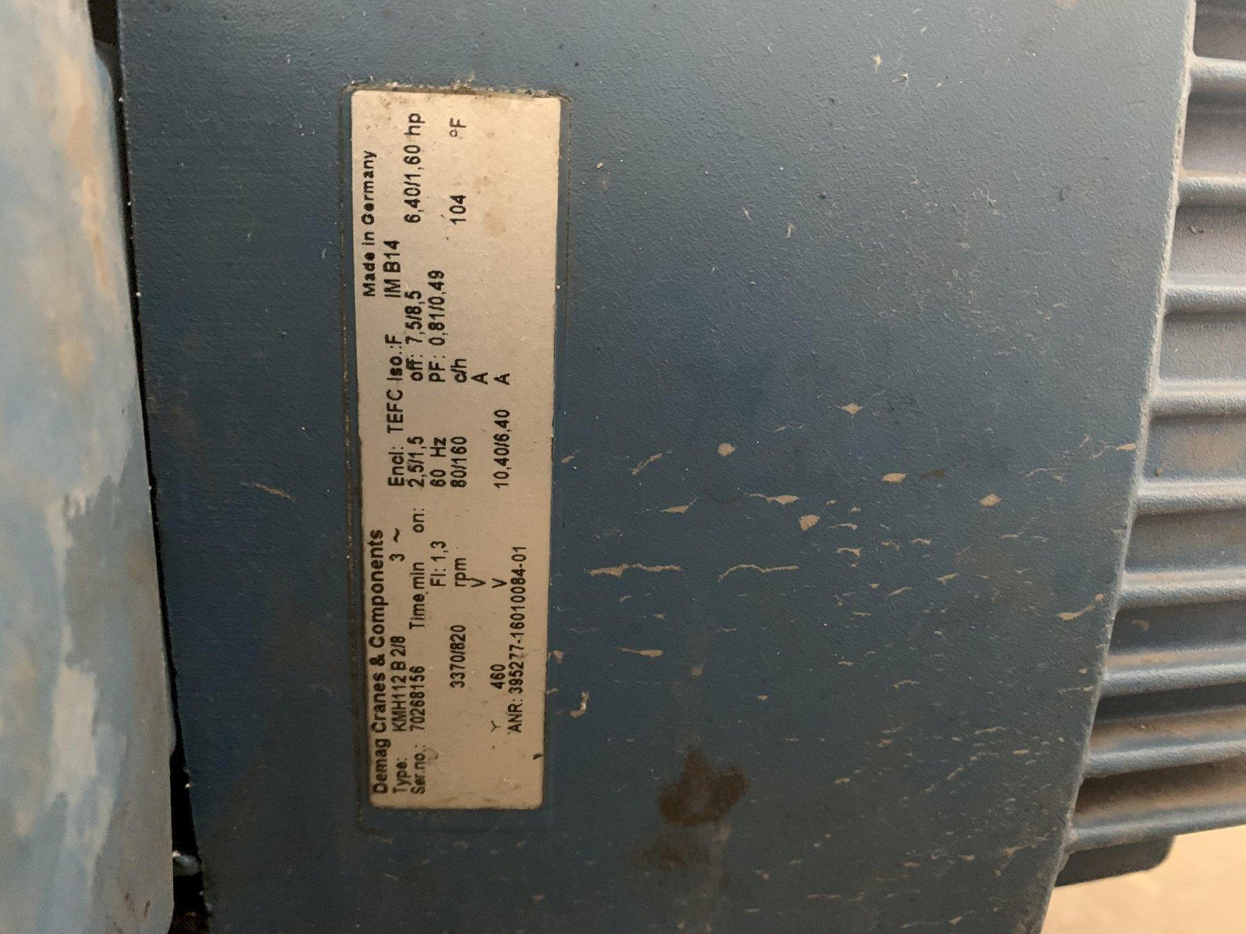 5 TON DEMAG TOP RUNNING TROLLEY HOIST. STOCK # 0311622 | G-2000 Inc.