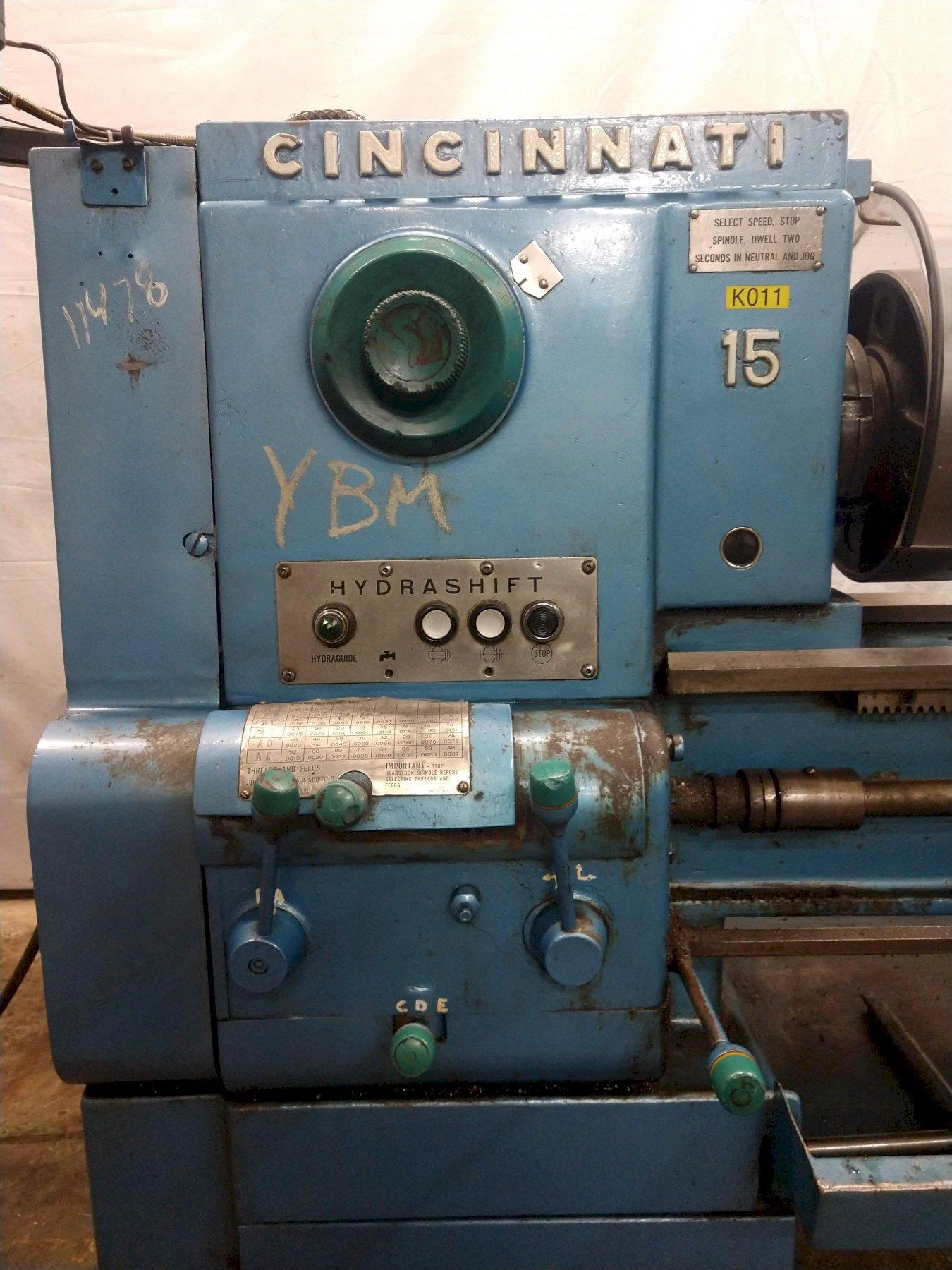 15″ X 42″ CINCINNATI HYDRASHIFT ENGINE LATHE: STOCK #11478