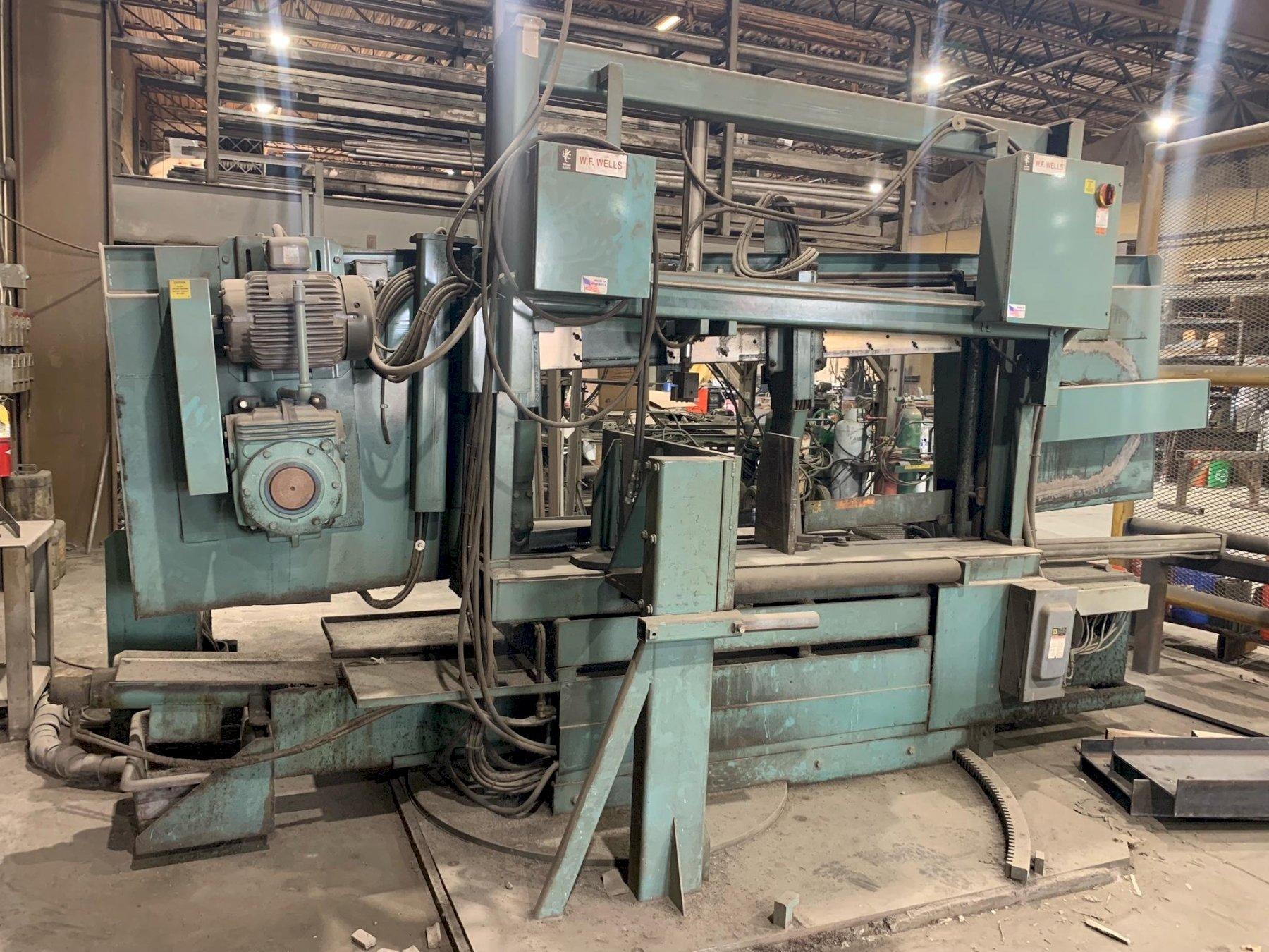 22″ X 48″ W.F. WELLS M-36-3 SEMI-AUTOMATIC MITERING HORIZONTAL BAND SAW ...