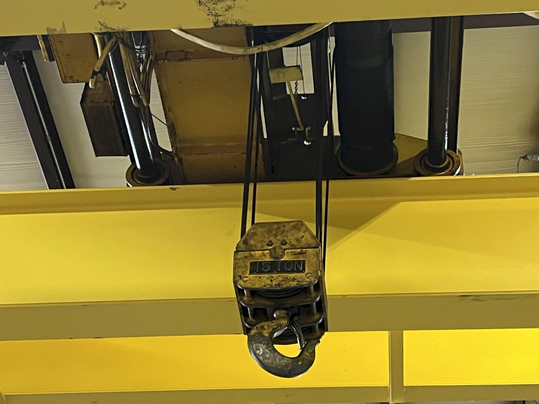 45′ X 15-TON ROBBINS & MYERS OVERHEAD BRIDGE CRANE: STOCK #19443