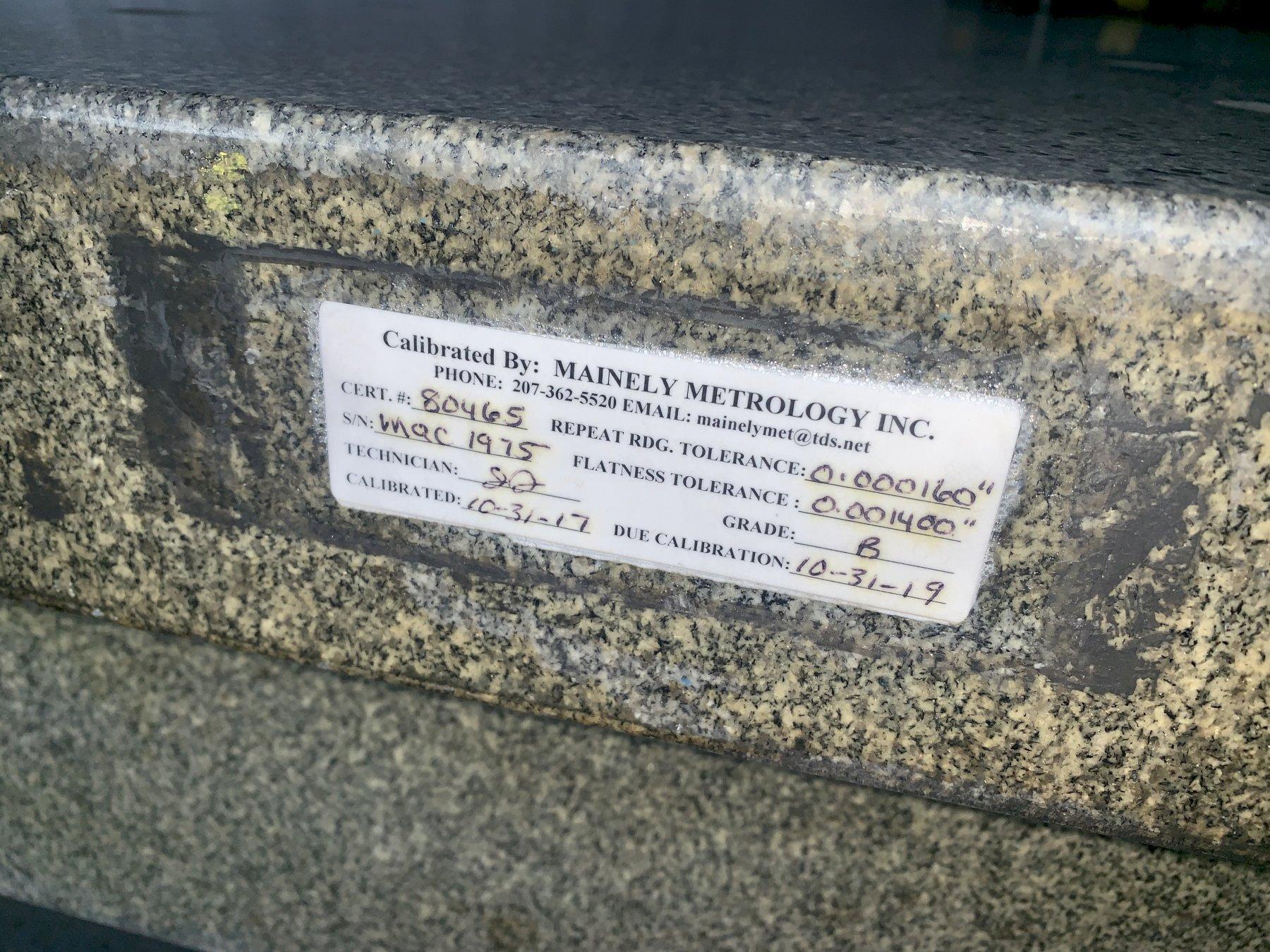 48″ X 72″ X 12″ ROCK OF AGES GRANITE SURFACE PLATE WITH STEEL STAND ...