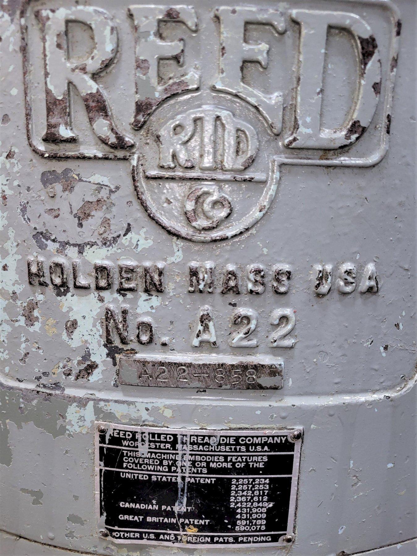 Reed Model A22 Vertical Cylindrical Die Thread Rolling Machine | Adams ...