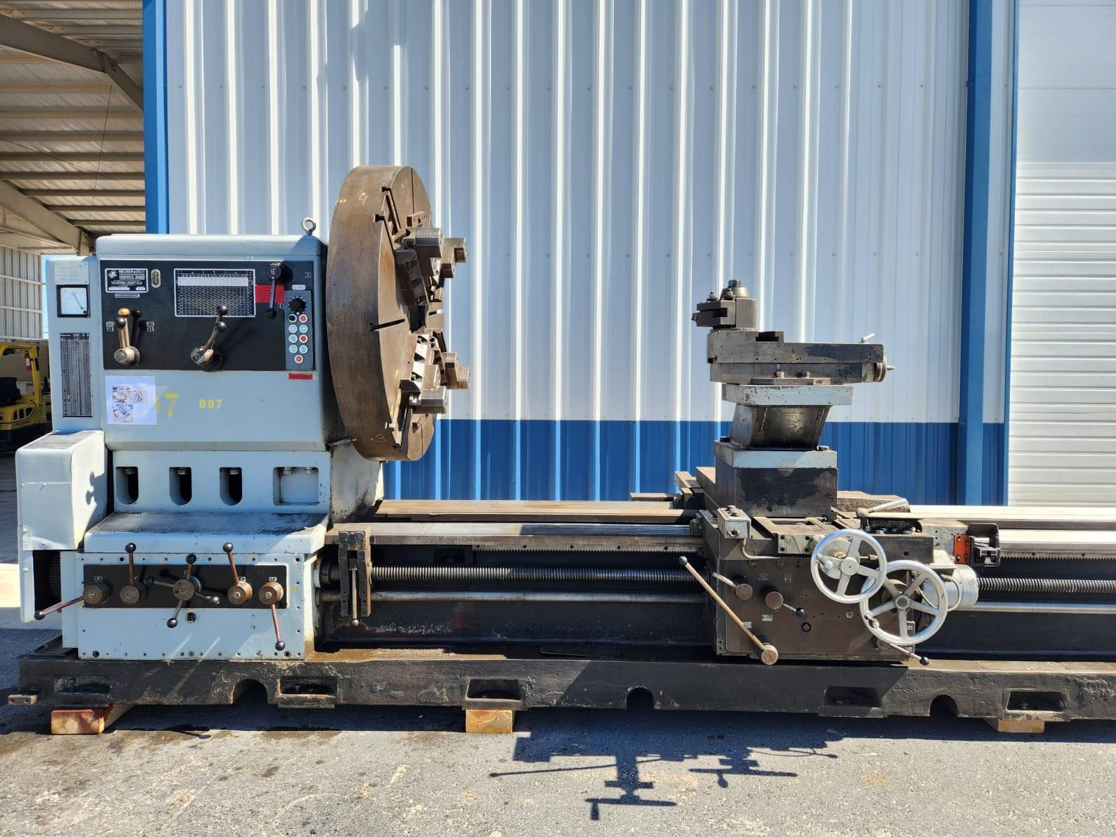 77″ / 92″ X 360″ (30′) MEUSER MODEL #L13 GAP BED ENGINE LATHE: STOCK #20850