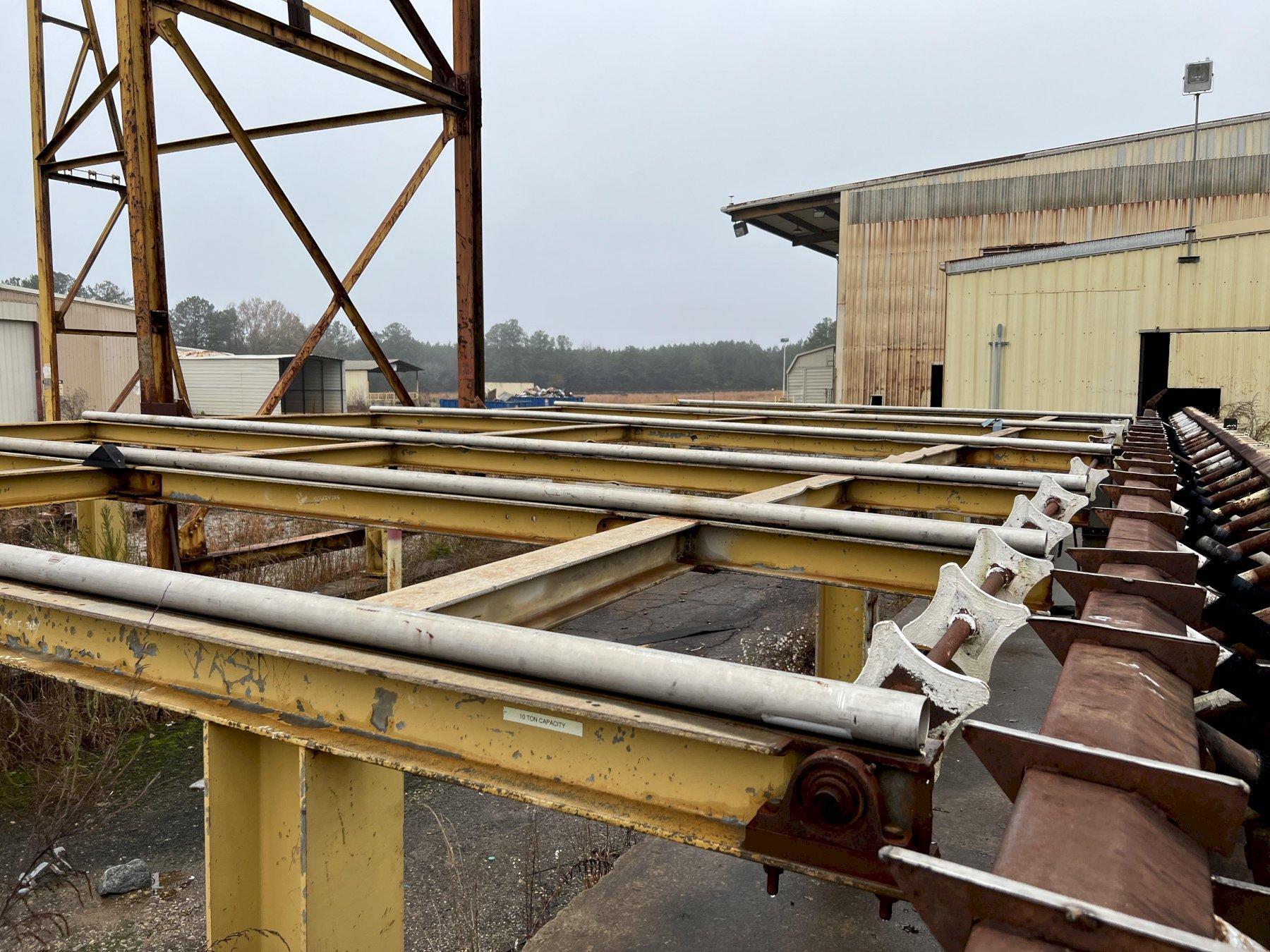 150′ LONG “V-TYPE” POWERED INFEED & OUTFEED CONVEYOR SYSTEM FOR PIPE ...
