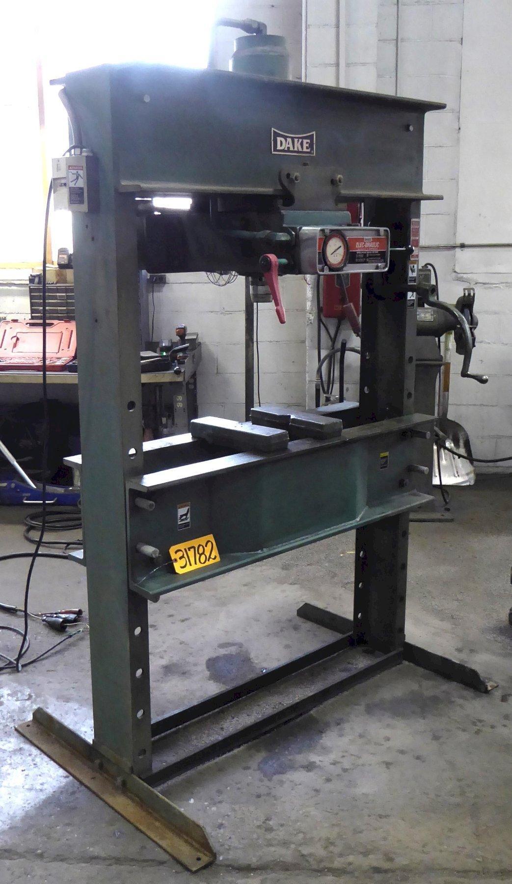 75 Ton Dake H-Frame Hydraulic Press Elec-Draulic, 44″ Between Uprights ...