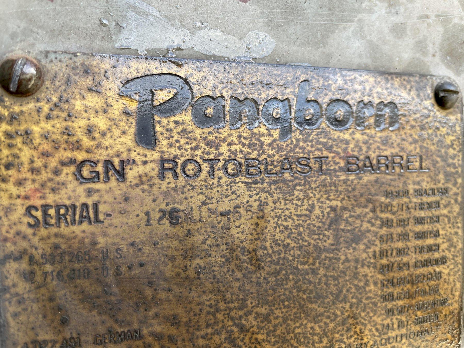 12 CU FT PANGBORN MODEL 12GN ROTOBLAST BARREL TYPE TUMBLE BLAST MACHINE ...
