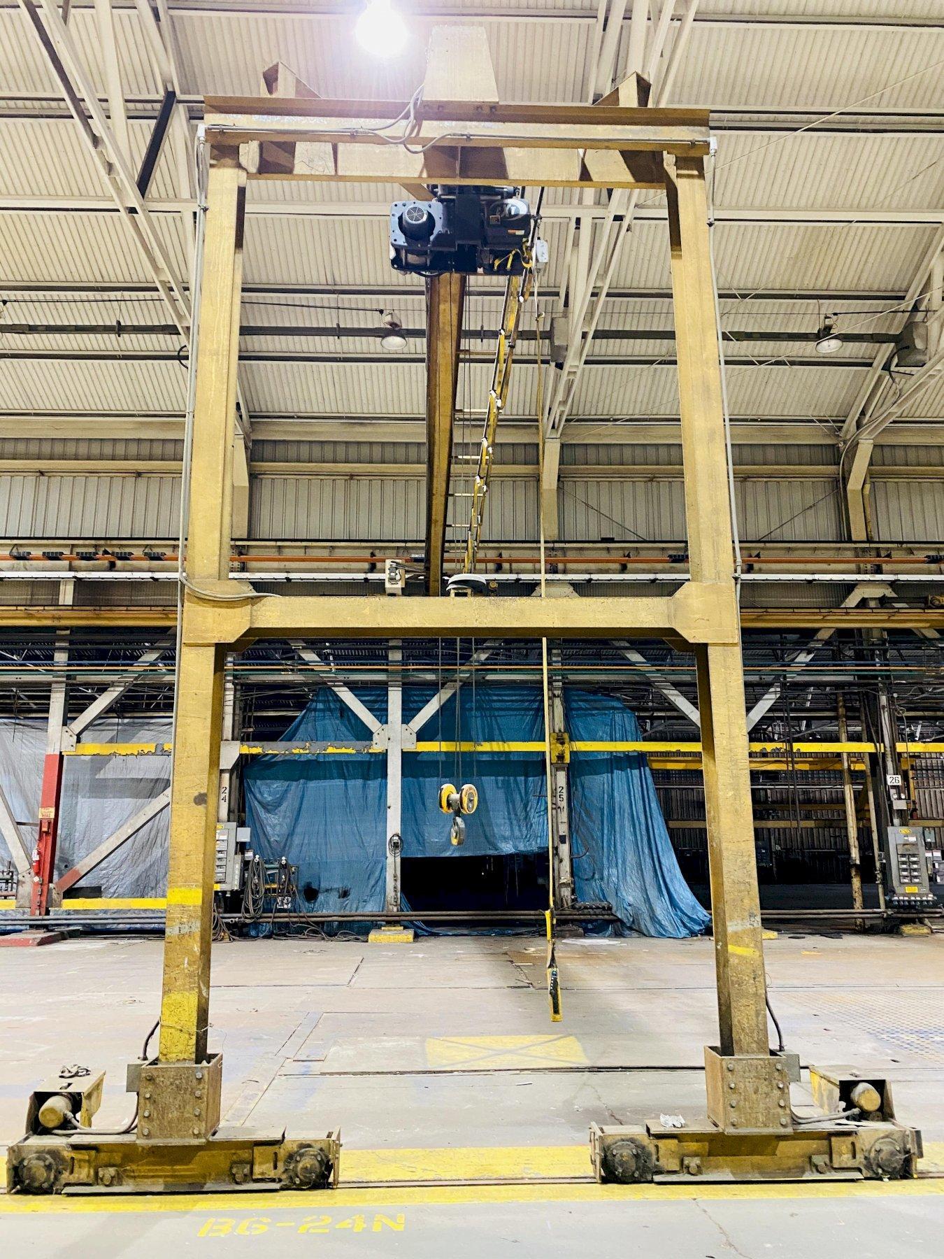 5 TON X 50′ SPAN SINGLE LEG GANTRY CRANE. STOCK #0734320 | G-2000 Inc.