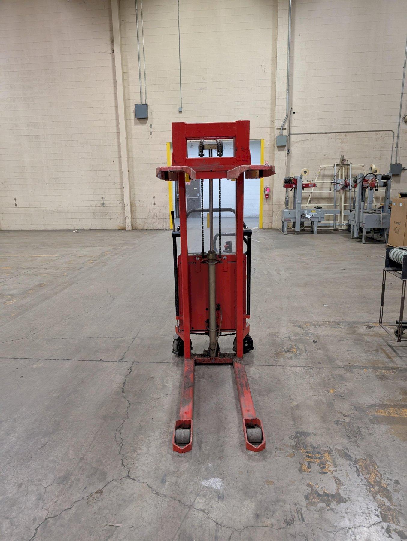 Interthor Powered Lift Pallet Stacker – 2,200 lb, Raises Pallets up to ...