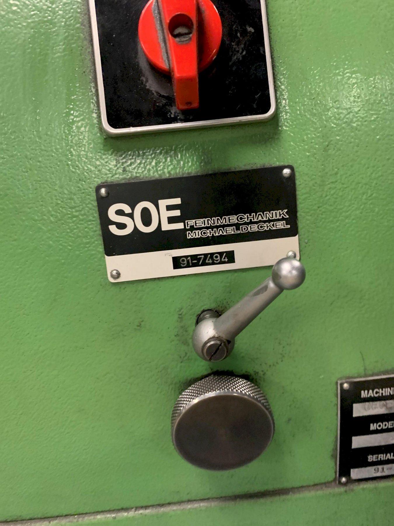 Deckel Model SOE Single Lip Cutter Grinder, S/N 91-7494 | AMC