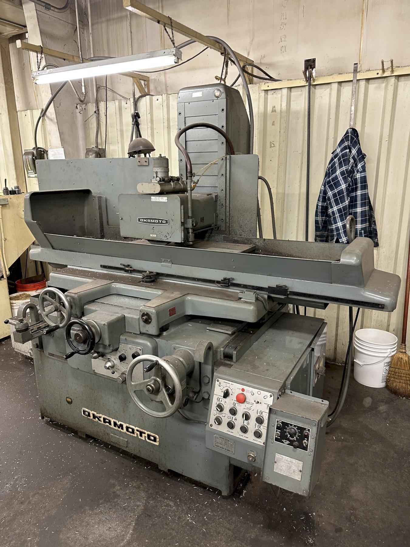 12″ X 24″ OKAMOTO MODEL 124N HYDRAULIC SURFACE GRINDER. STOCK # 0639523 ...