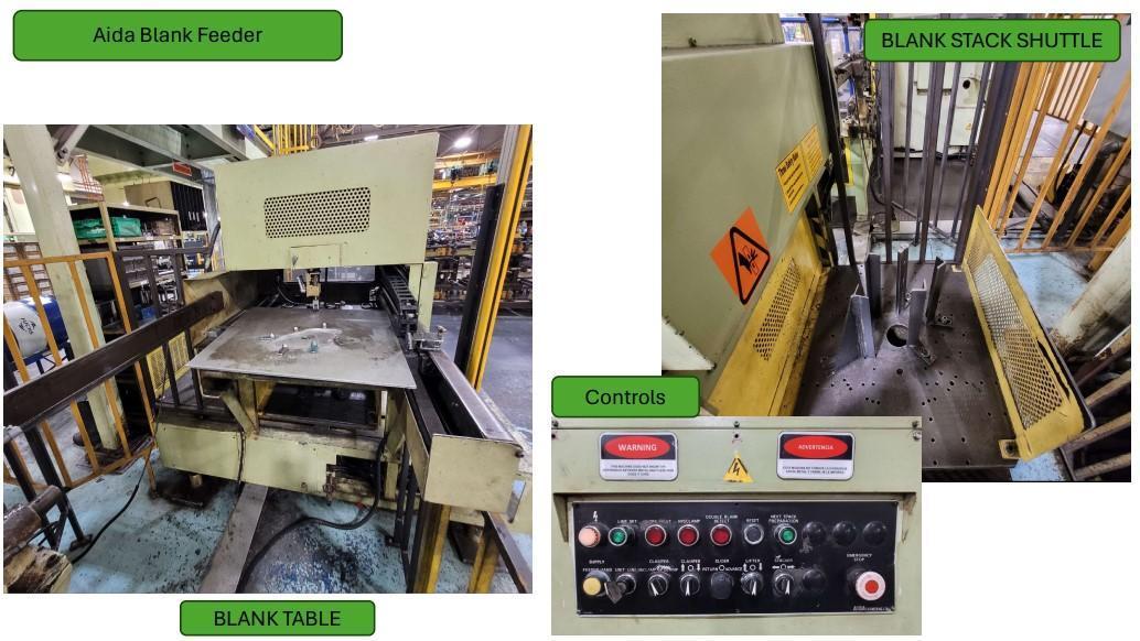 (3) 200 TON AIDA PRESS LINE, W/ STOCK FEEDER & TRANSFER SYSTEM: STOCK ...