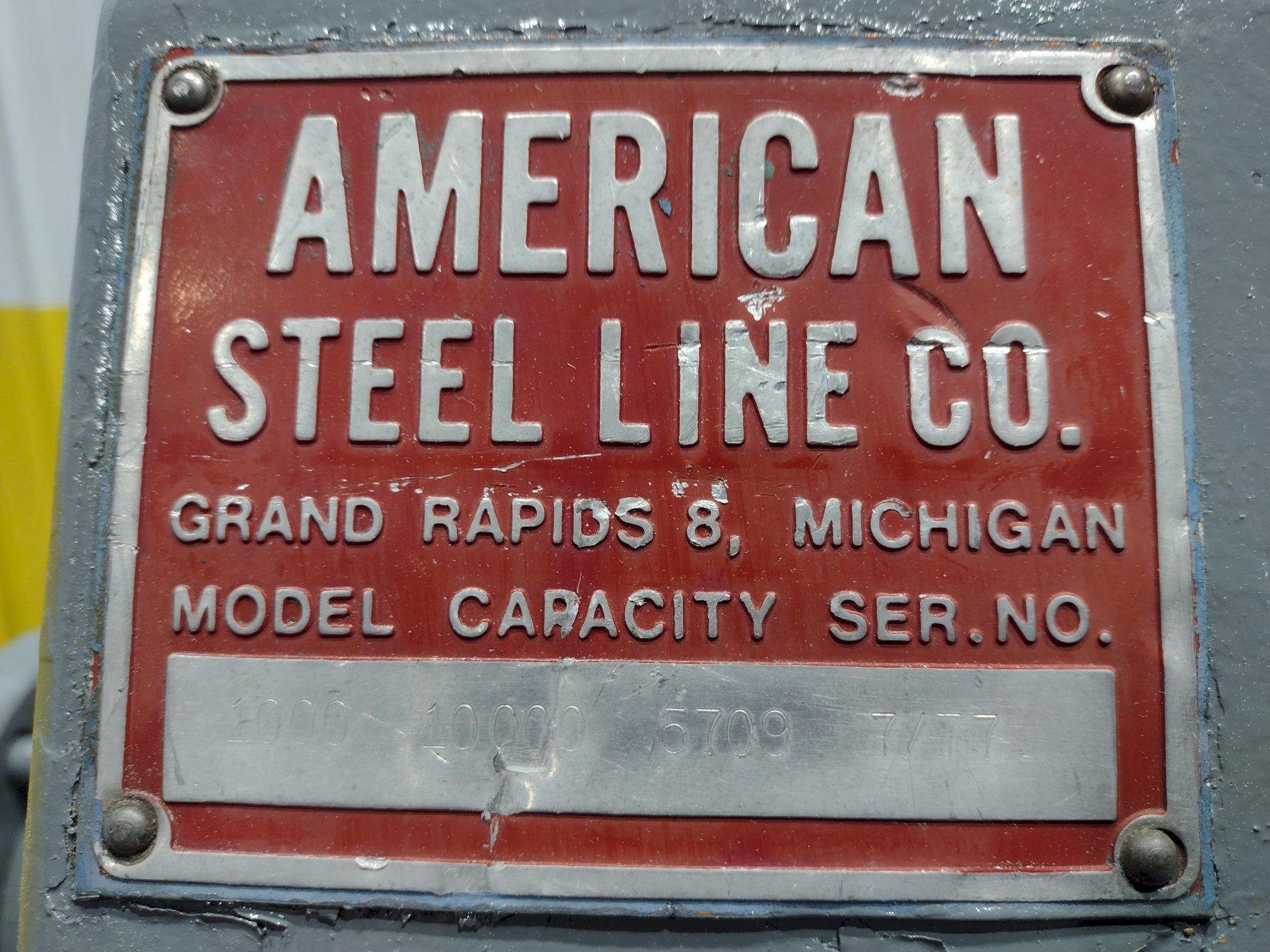 10,000 LB X AMERICAN STEEL LINE MOTORIZED COIL REEL UNCOILER: STOCK 17199