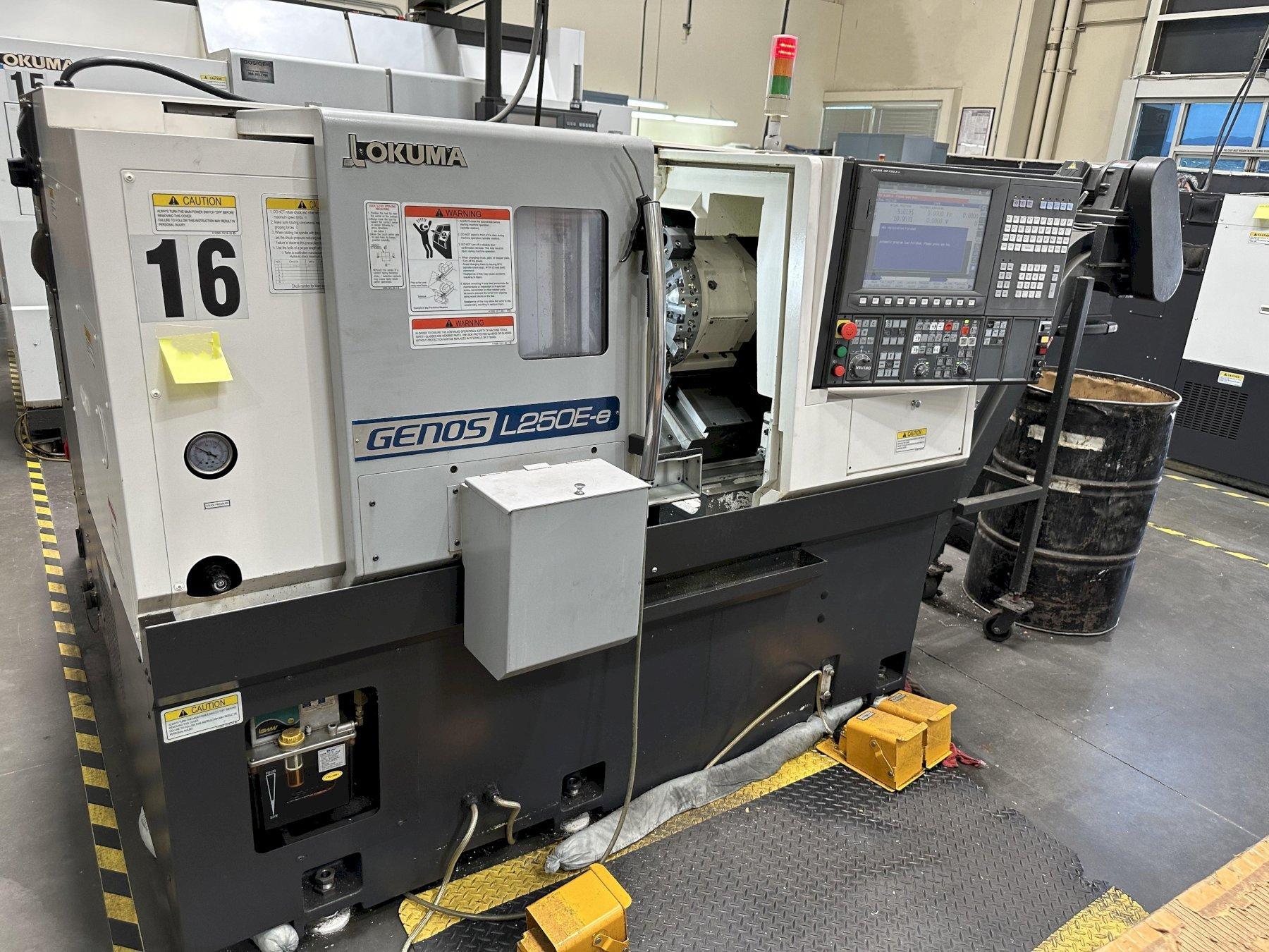 Okuma Genos L250E-EX 500 Horizontal CNC Lathe 2017 equipped with 8 ...