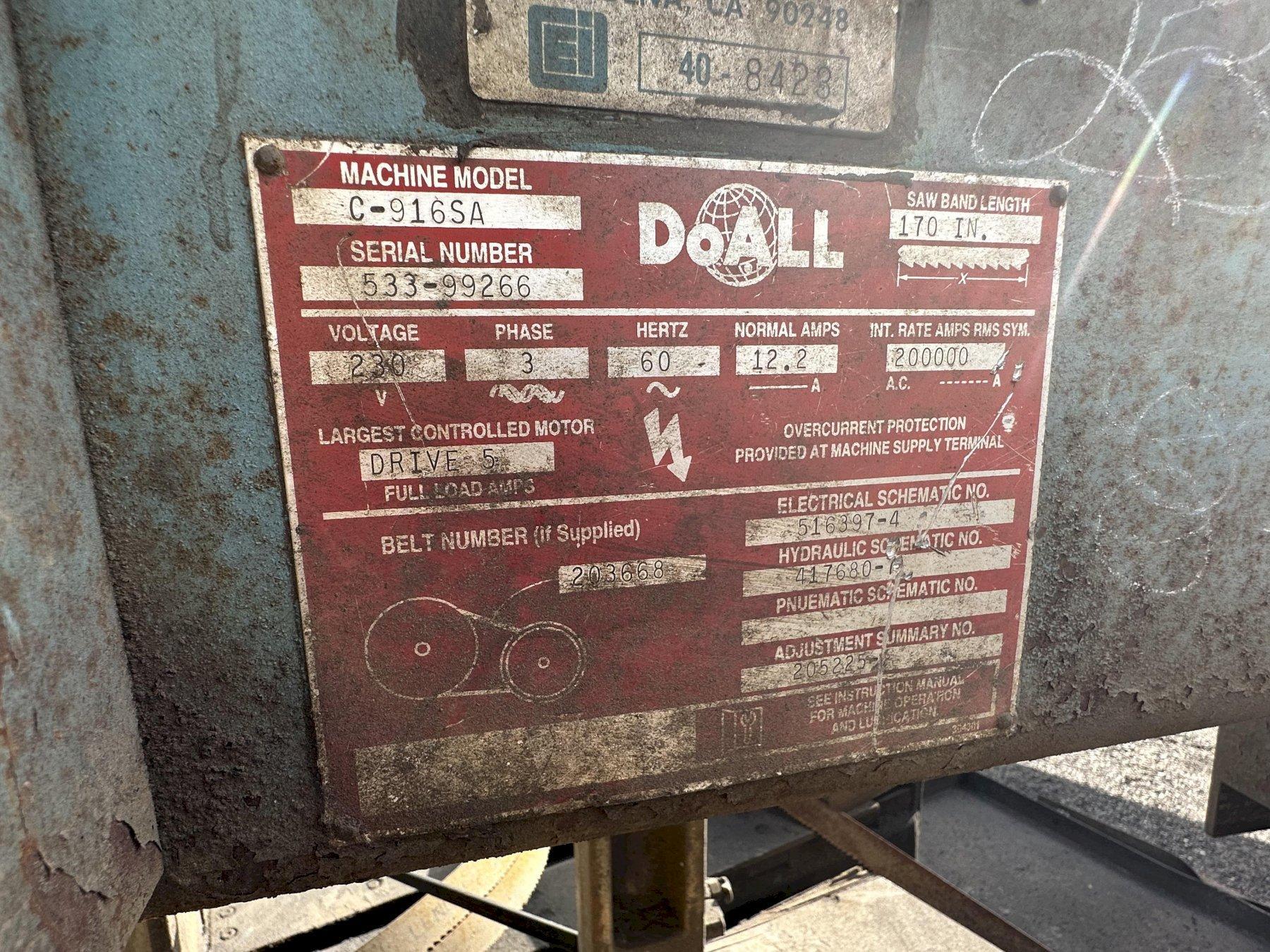 DOALL C-916 - Saws, Band, Horizontal | Machine Hub