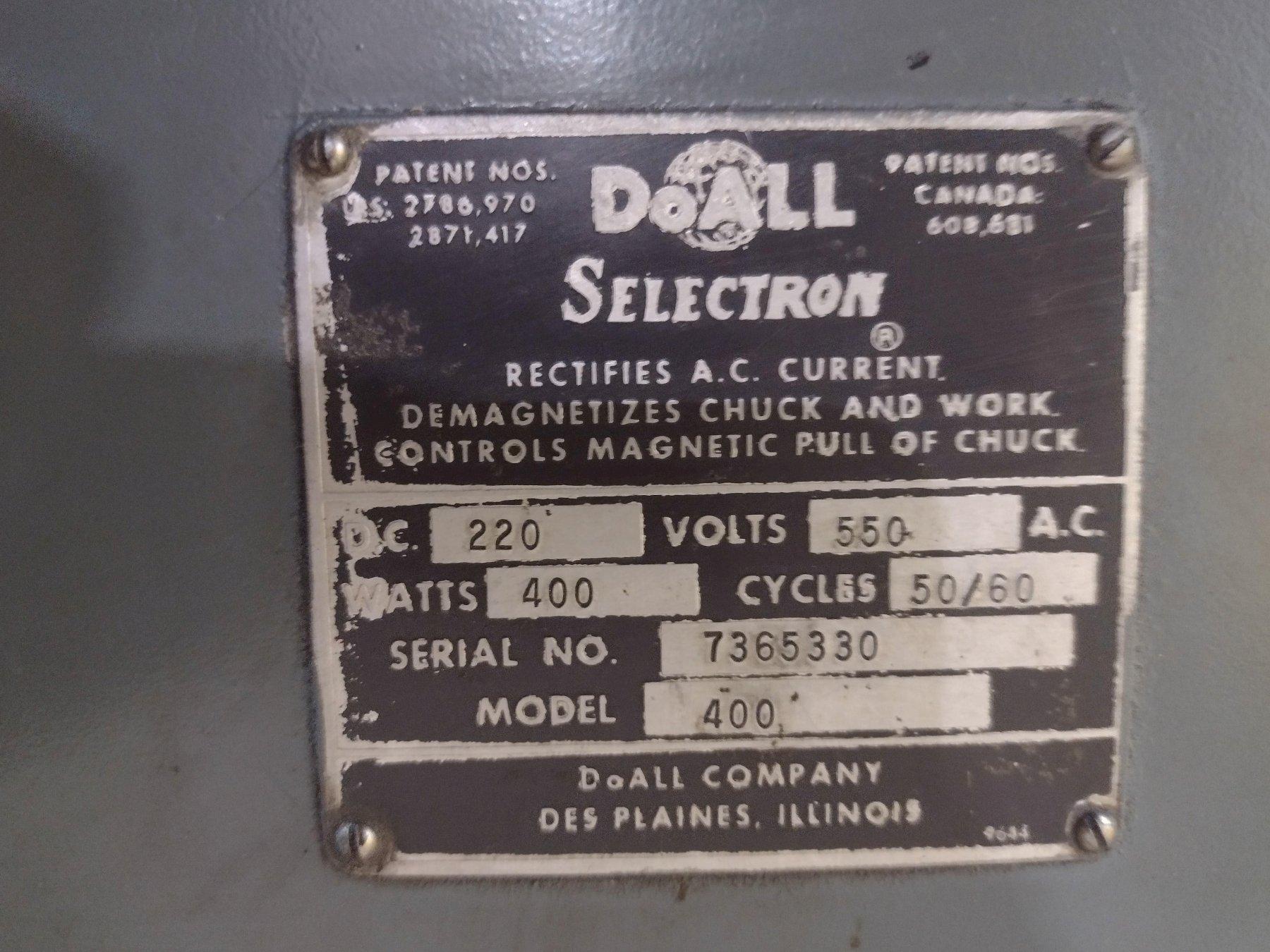 10″ X 30″ DOALL MODEL #D1030-12 HYDRAULIC SURFACE GRINDER: STOCK #18803