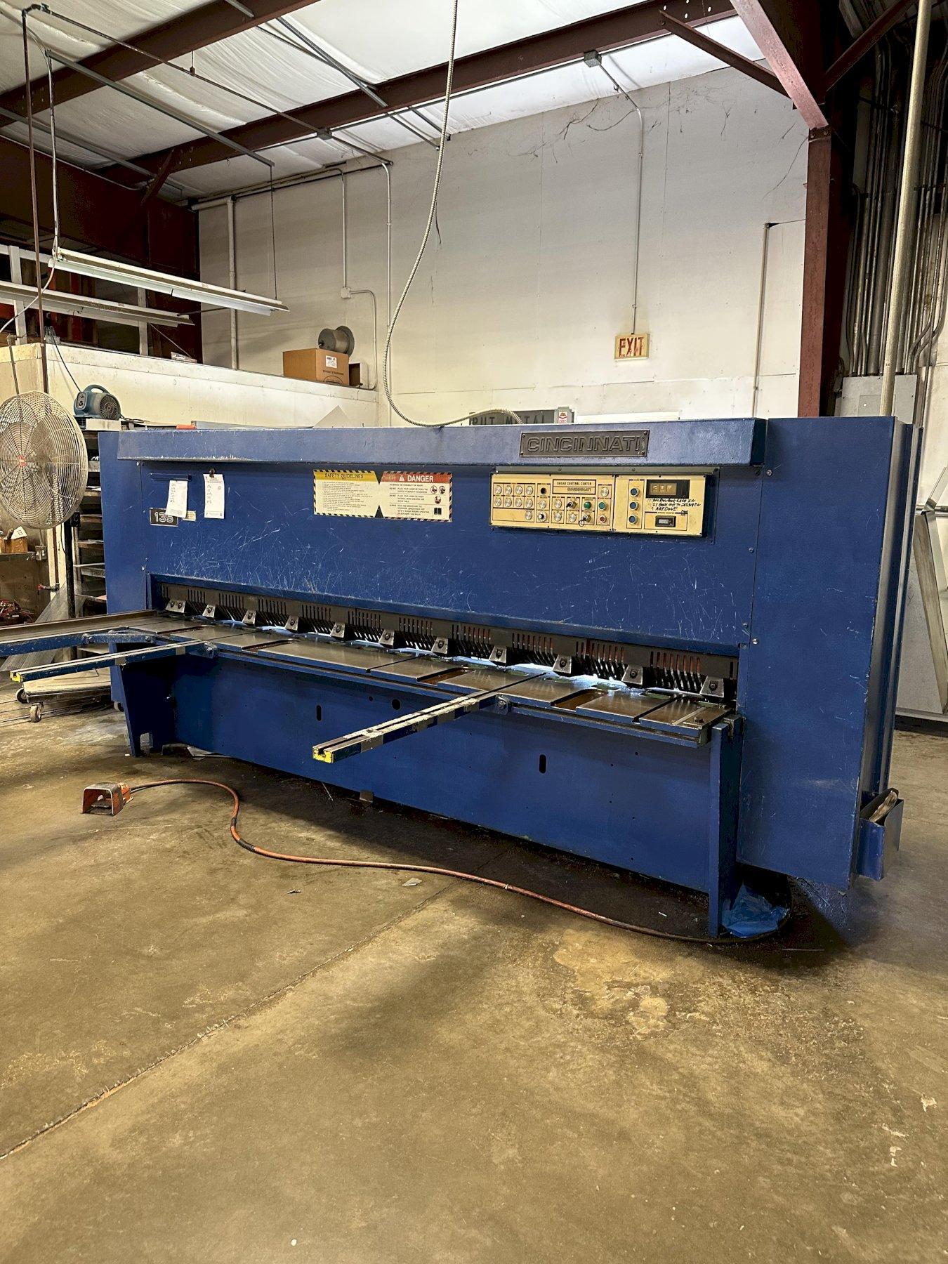 1 – PREOWNED CINCINNATI 135 X 10′ / 10 GAUGE MILD STEEL SHEAR | Smith ...