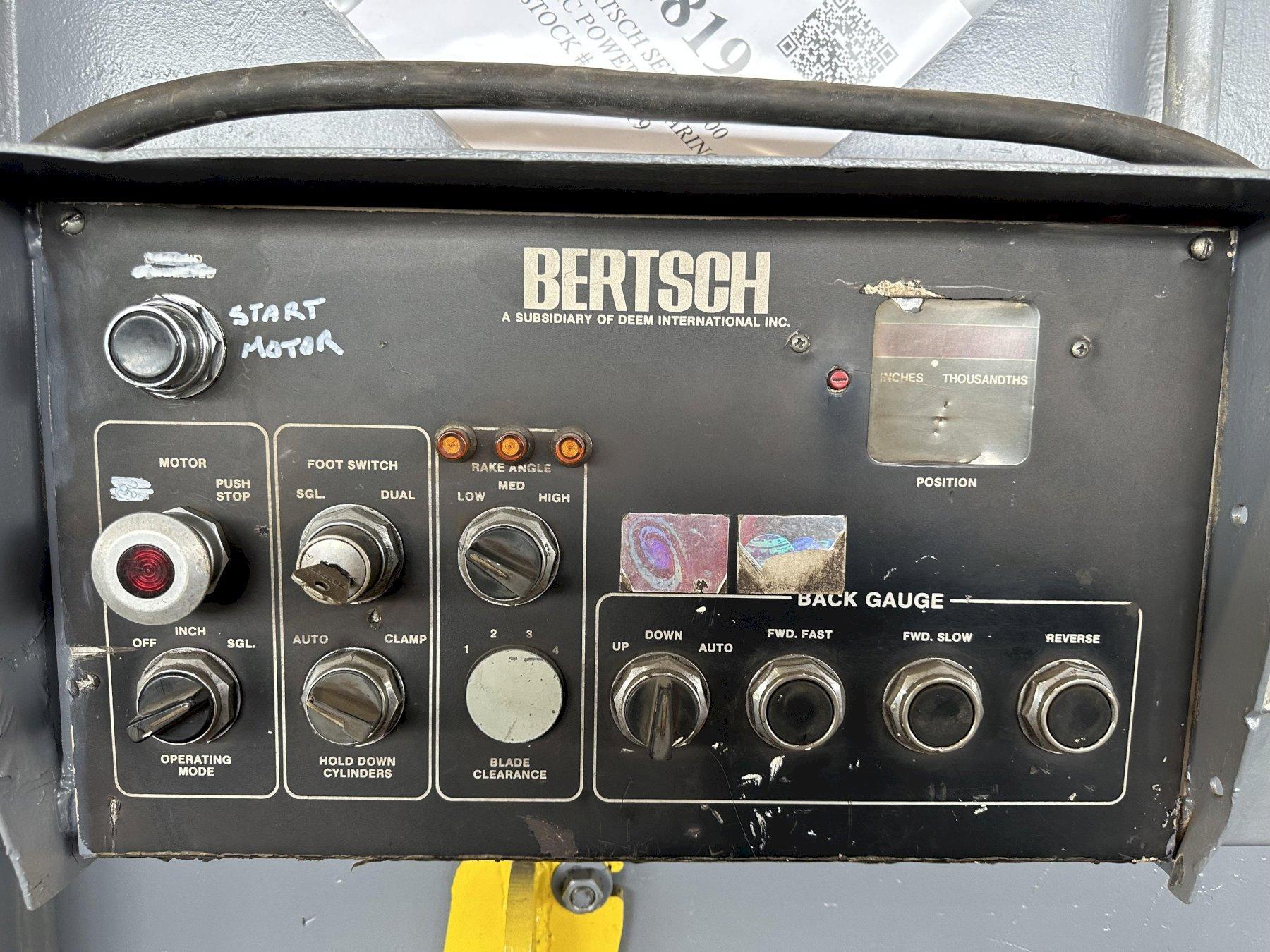 12′ x 1/2″ BERTSCH HYDRAULIC POWER SQUARING SHEAR | G-2000 Inc.