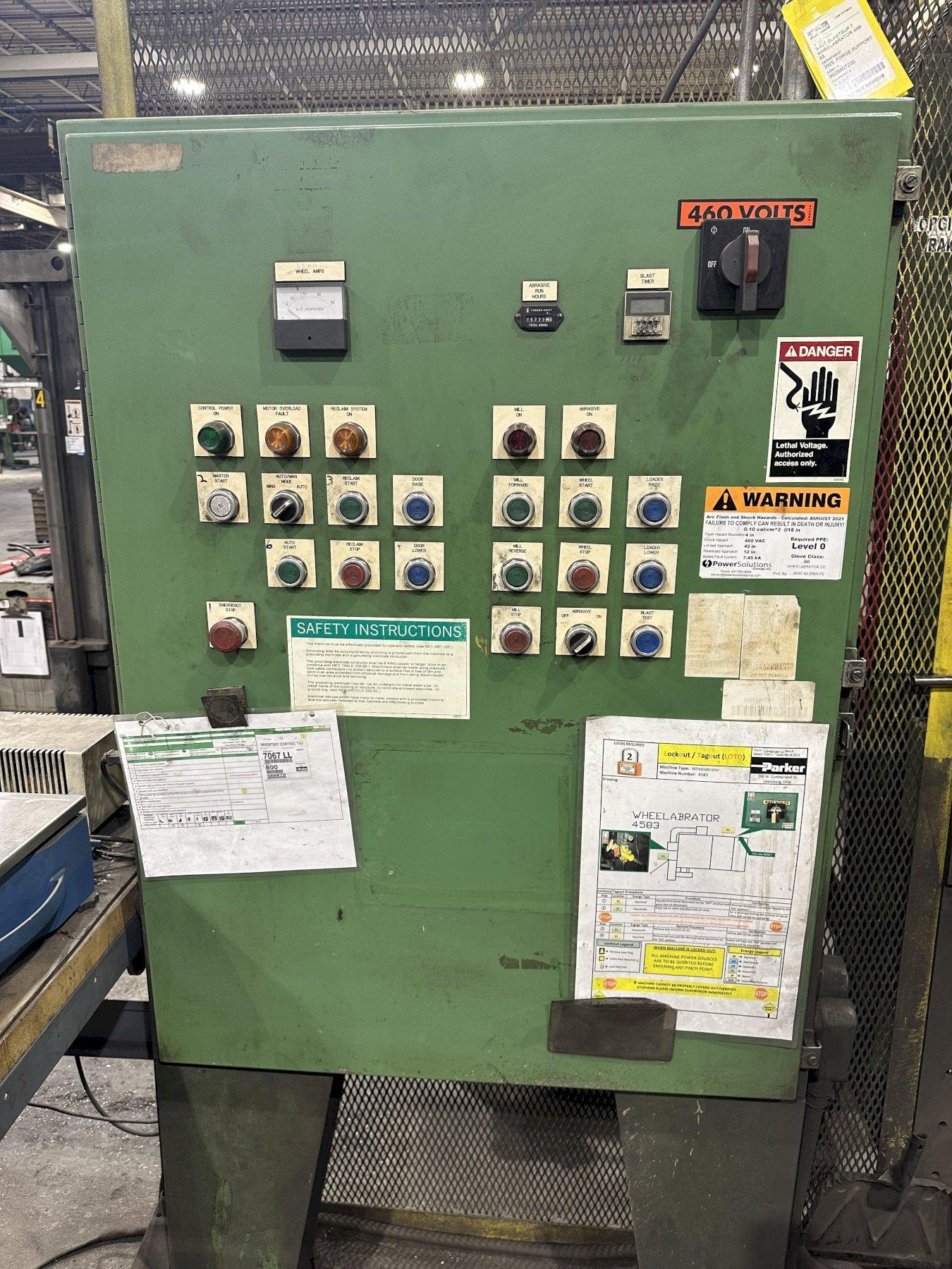 2001 WHEELABRATOR “TUMBLAST” STEEL BELT SHOT BLAST PARTS CLEANING ...