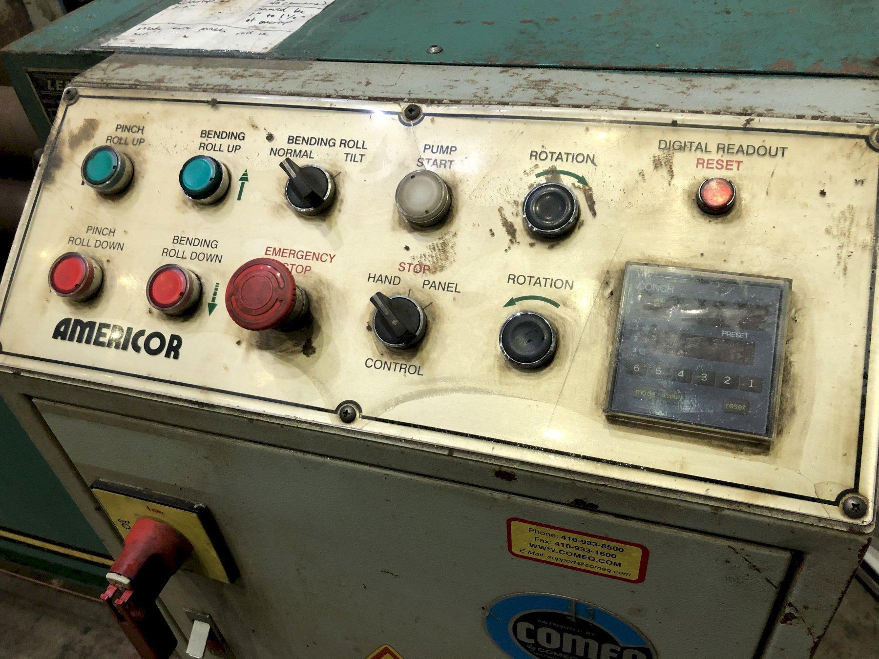 4′ X 11 GAUGE AMERICOR MODEL #LH-100/4 HYDRAULIC PLATE BENDING ROLL ...