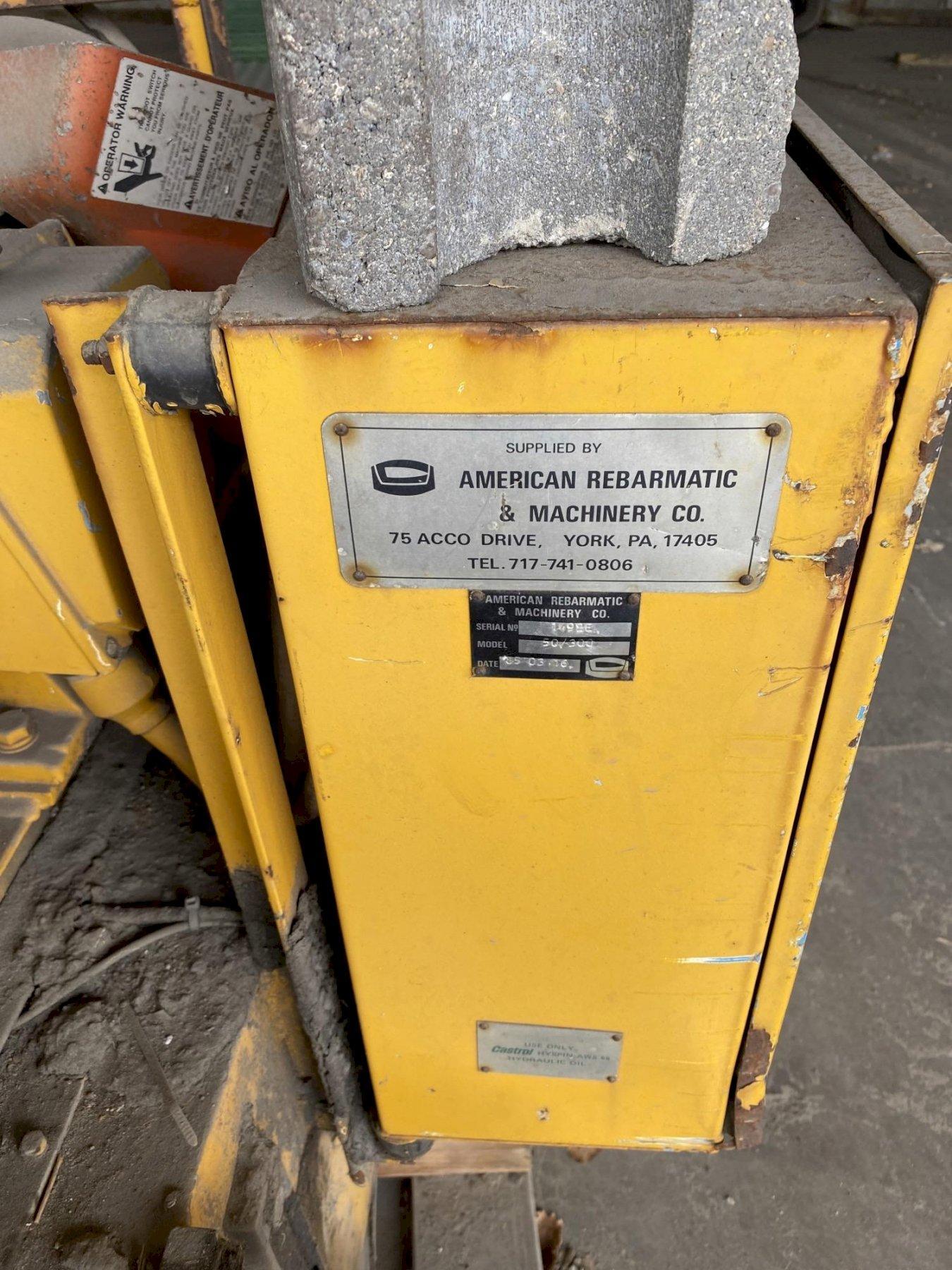 KRB AMERICAN REBARMATIC MODEL 50/300 HYDRAULIC ALLIGATOR SHEAR: STOCK 17504