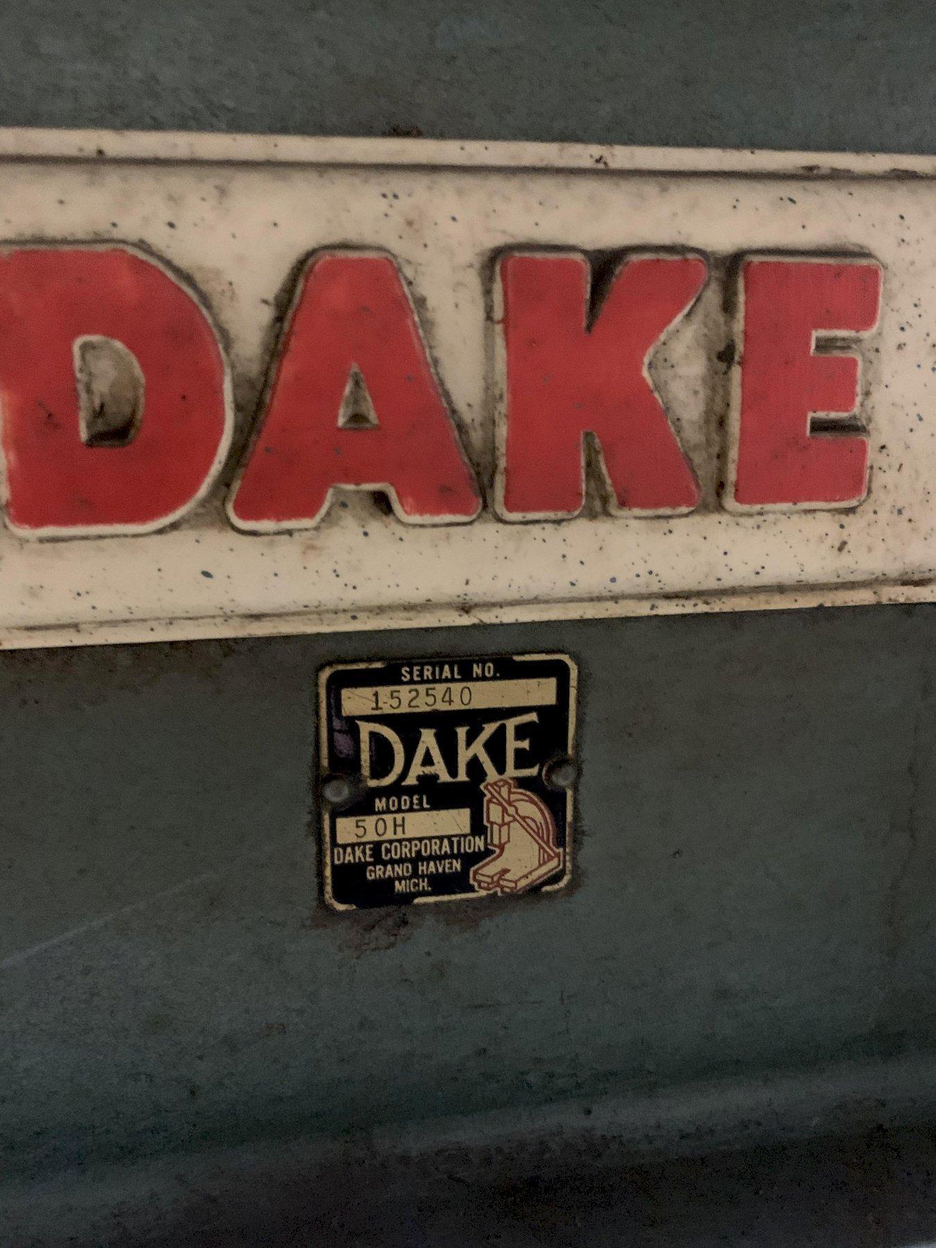 PREOWNED DAKE 50 TON MANUAL HYDRAULIC H-FRAME PRESS, MODEL # 50H ...