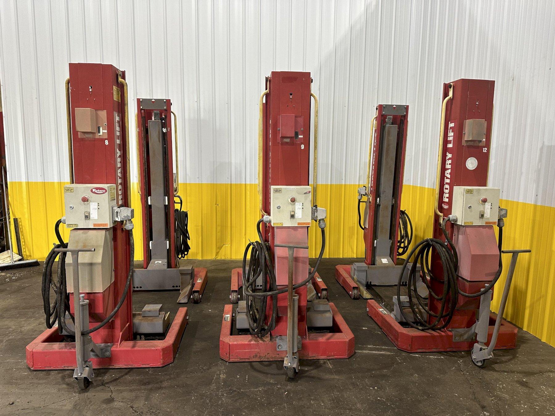 (6) 15,000 LBS ROTARY MODEL H415-100 HEAVY DUTY MOBILE COLUMN LIFT ...