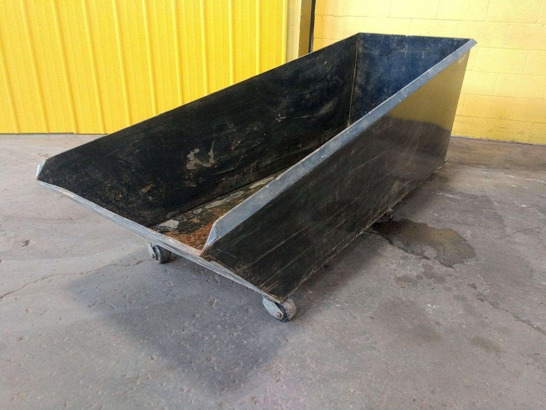 LOW PROFILE ROLLING TRASH STEEL DUMP HOPPER: STOCK #13282