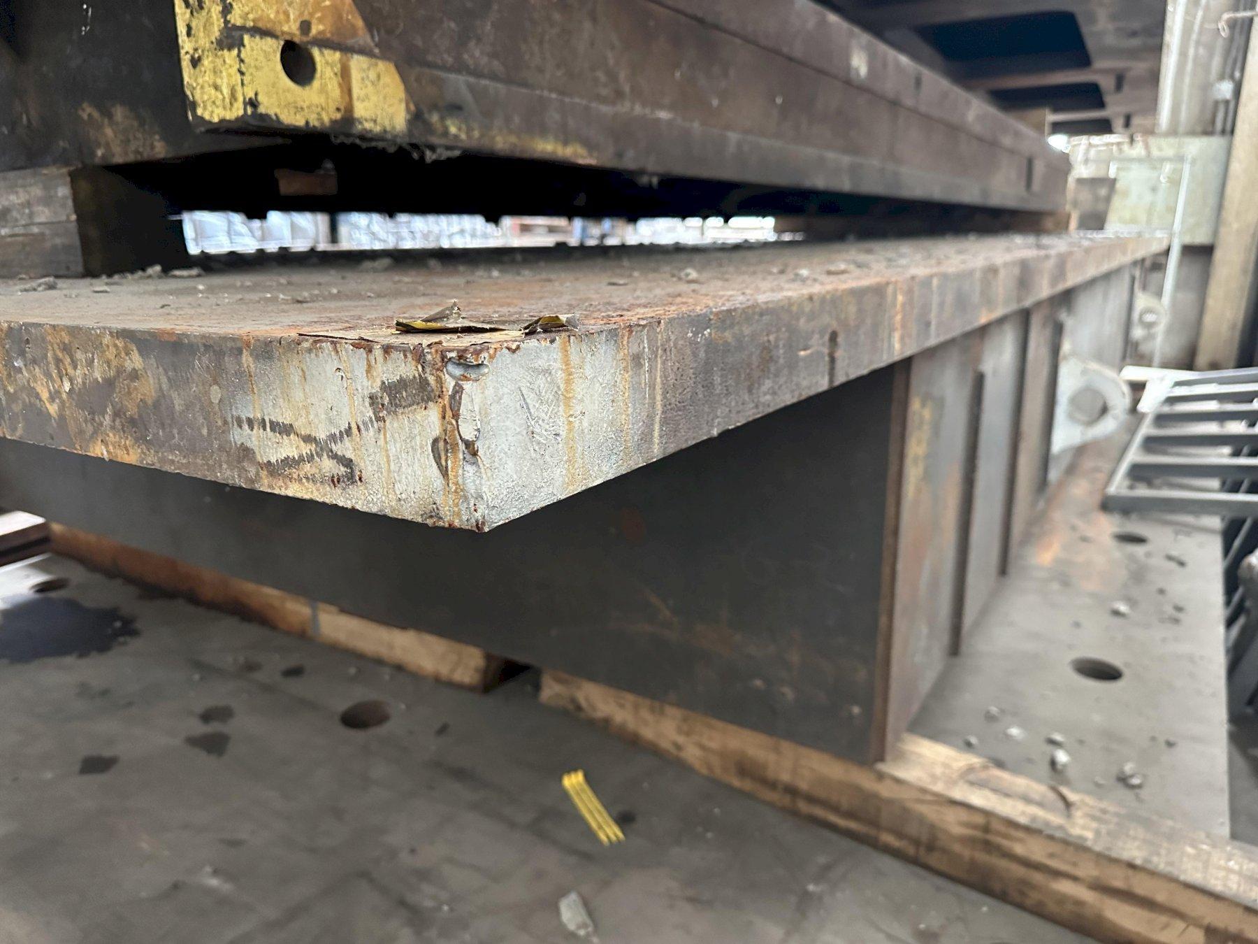 97″ X 241″ STEEL LAYOUT TABLE WITH 3″ PLATE TOP: STOCK 11833