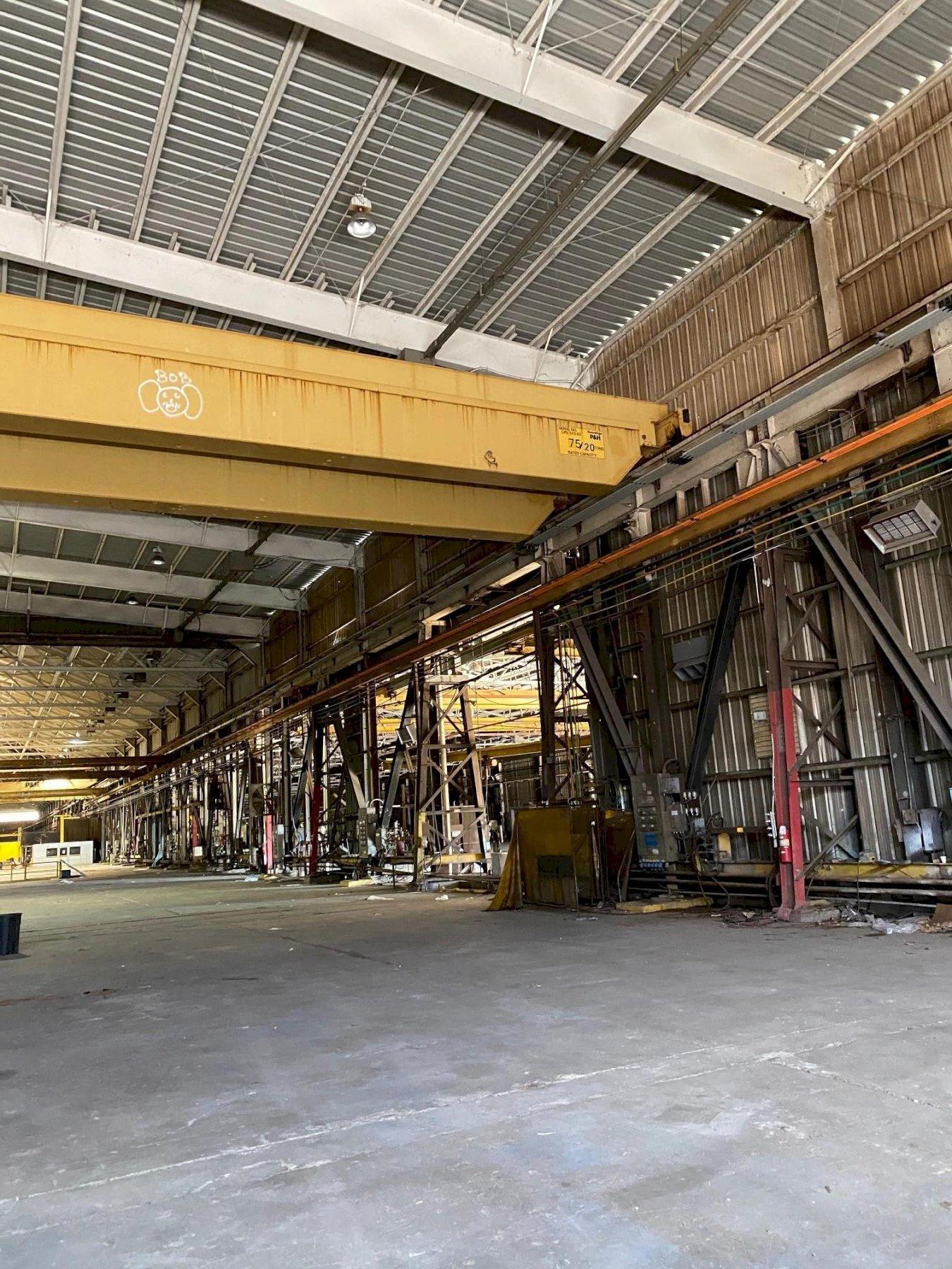 75 TON X 103’6″ P&H OVERHEAD BRIDGE CRANE WITH 20 TON AUXILLARY. STOCK ...