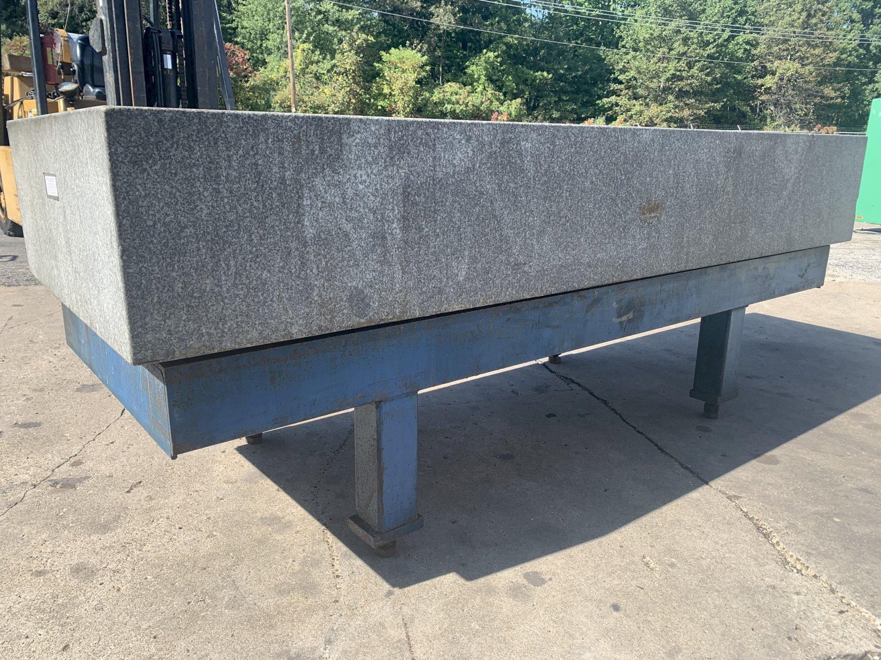 36″ X 96″ X 14″ GRANITE SURFACE PLATE WITH STEEL STAND: STOCK #11186