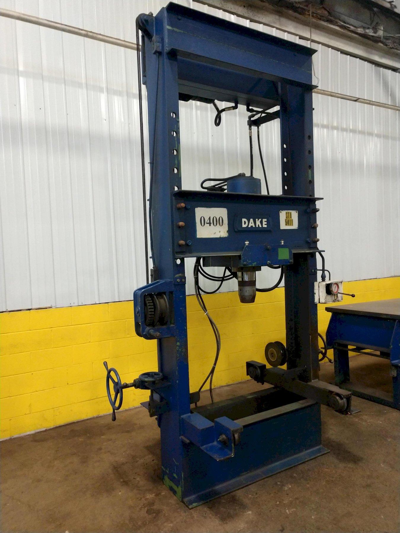 150 TON DAKE TRAVELING H-FRAME HYDRAULIC STRAIGHTENING PRESS: STOCK #13466