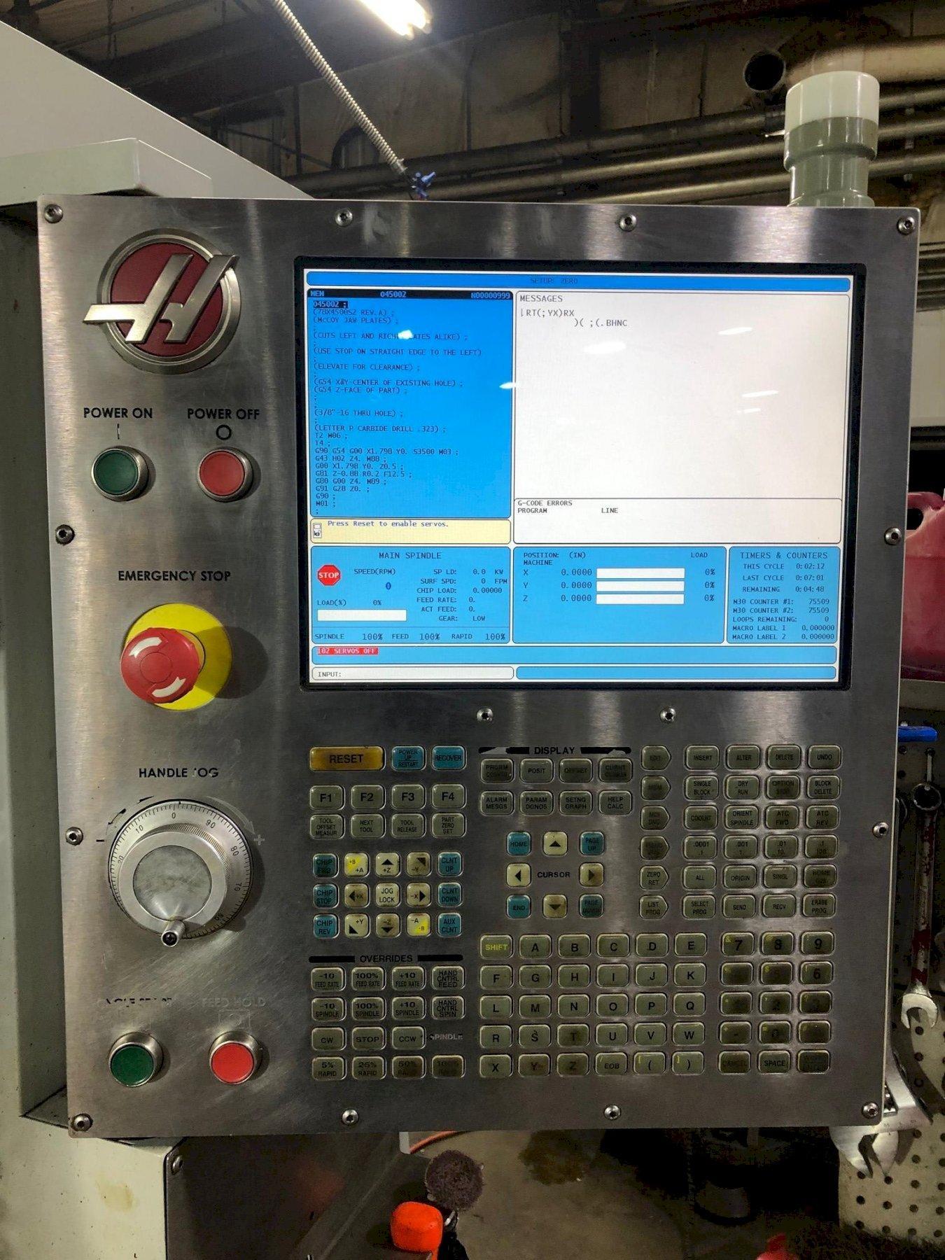 HAAS MDL. VF-3 YT/50 CNC VERTICAL MACHINING CENTER, , 8,100 RPM, 30 ...