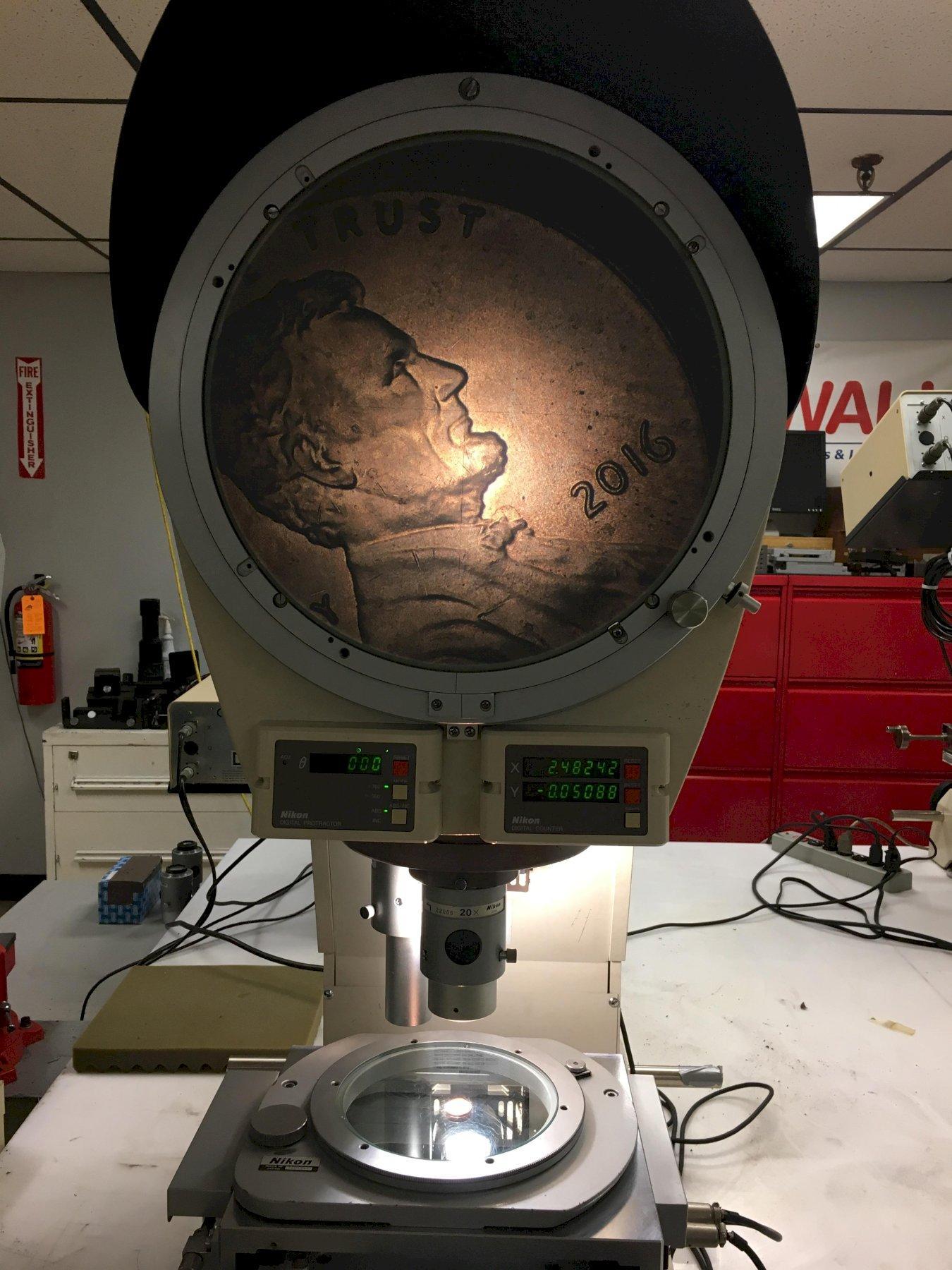 12″ NIKON Model V12BDC Bench Top Vertical Beam Optical Comparator, S/N ...