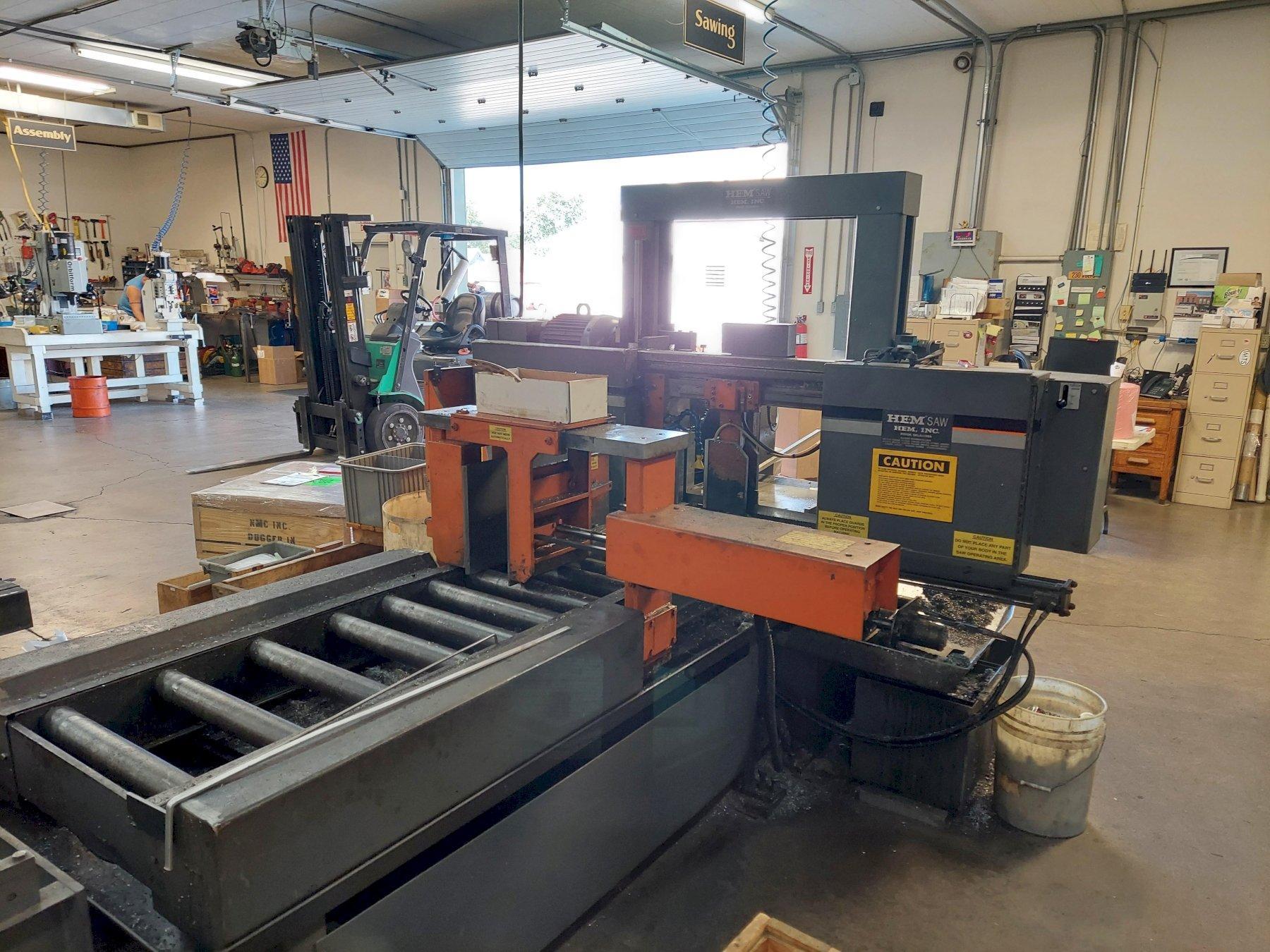 14″ X 20″ HE & M MODEL DC14HA DOUBLE COLUMN HYDRAULIC HORIZONTAL ...