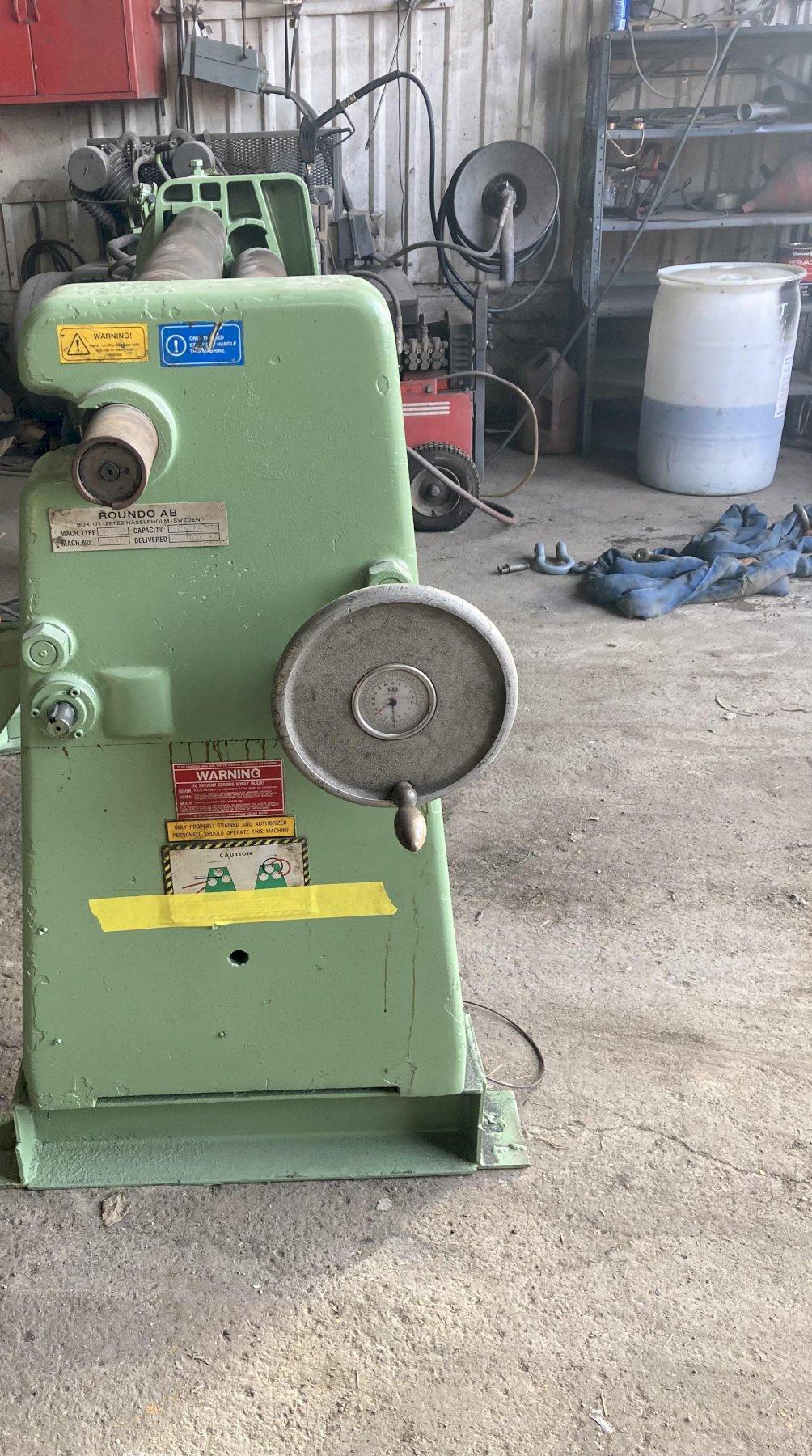 PREOWNED ROUNDO AB 72″ PLATE ROLL, MODEL #: 1P 140/6, S/N: 2141, YEAR ...